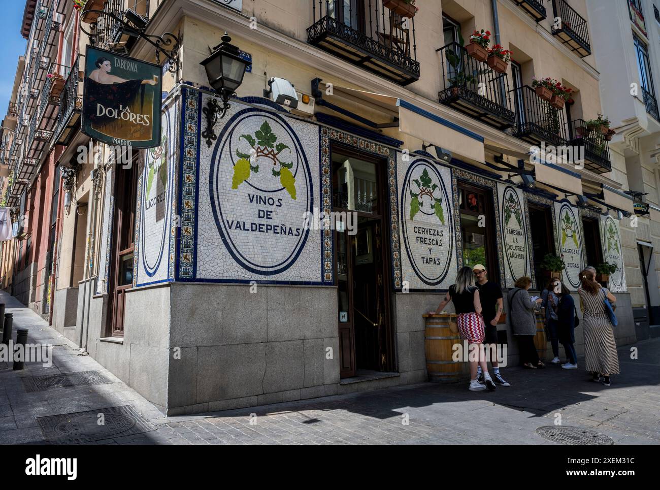 Tavern on a street corner in Madrid; Madrid, Spain Stock Photo - Alamy