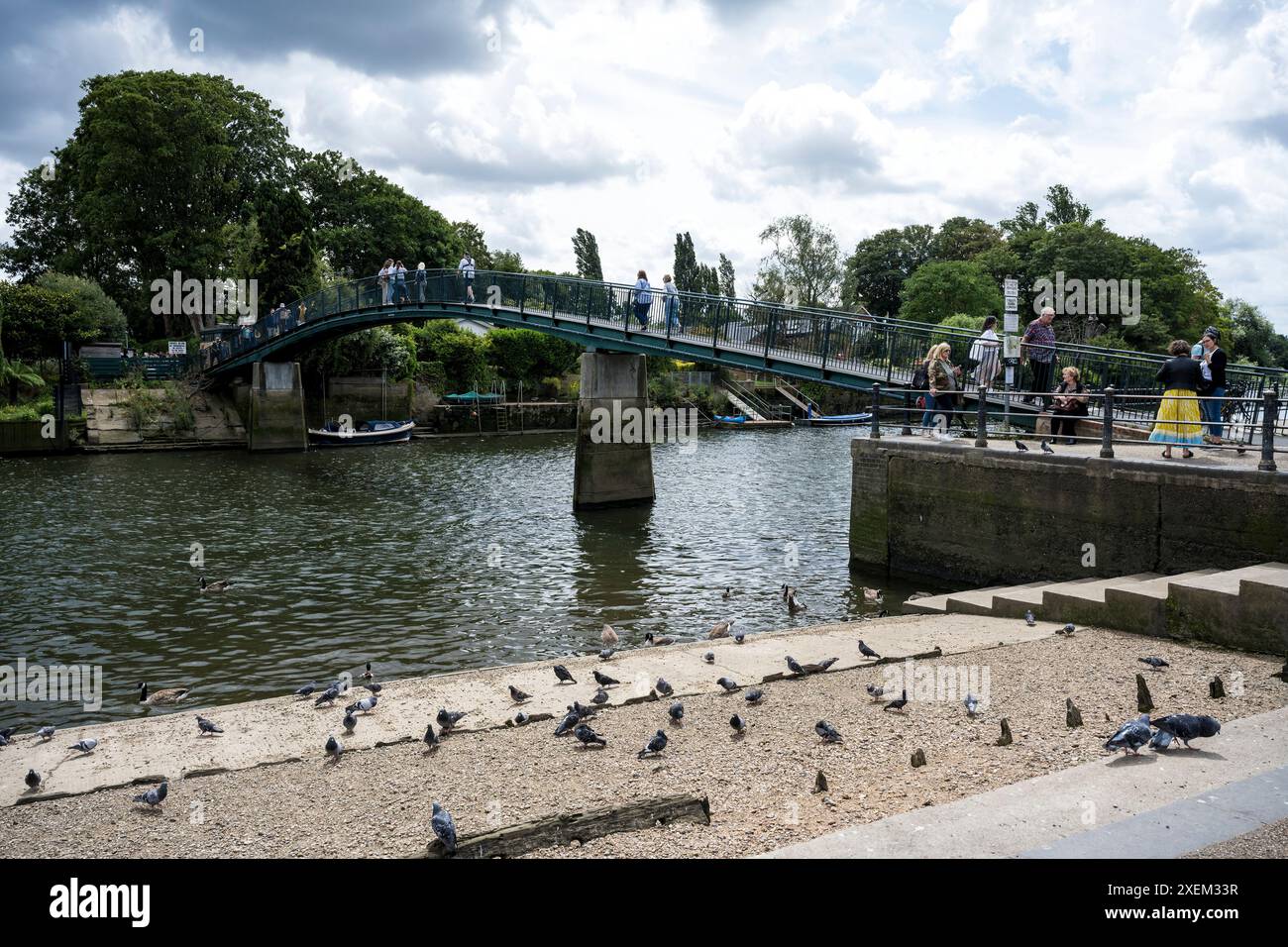 Eel Pie Island bridge over the Thames Twickenham, London, UK; London ...