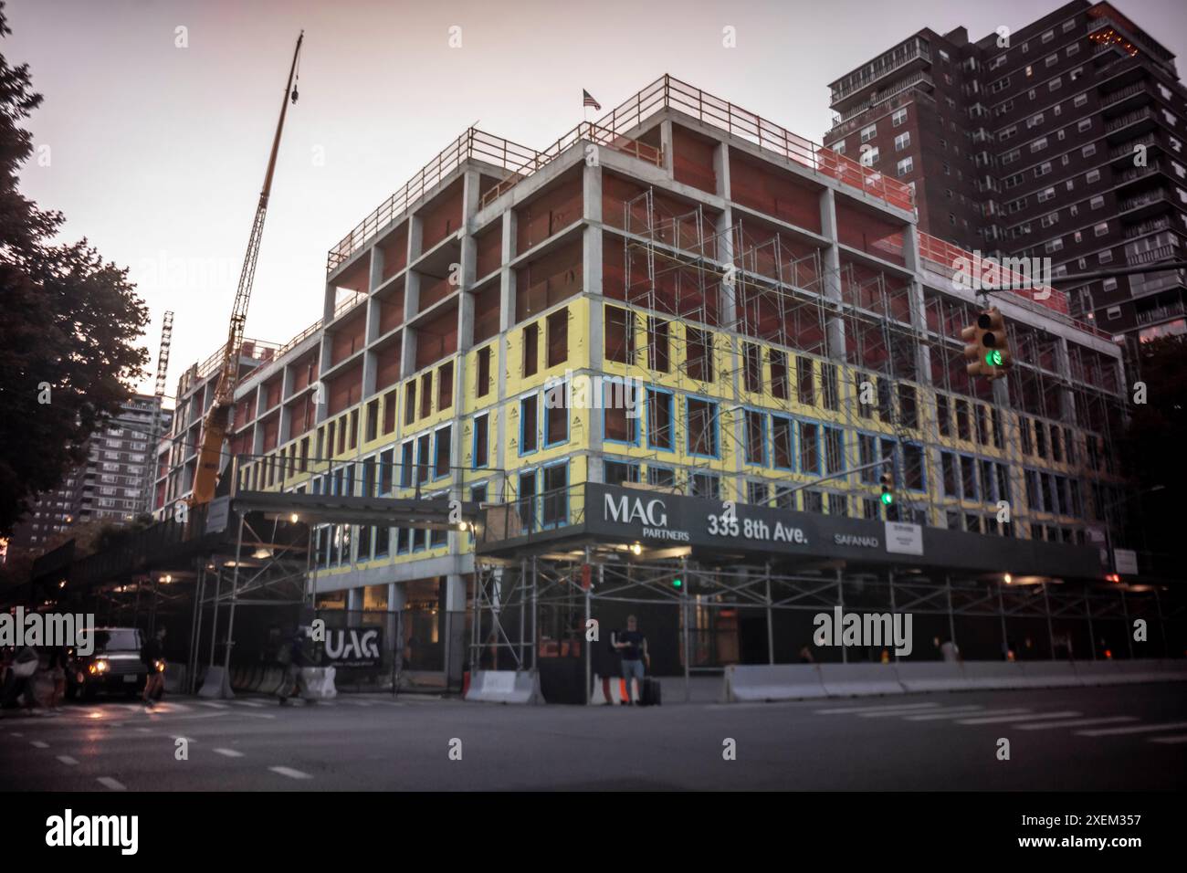 Construction for an apartment building in Chelsea in New York on ...