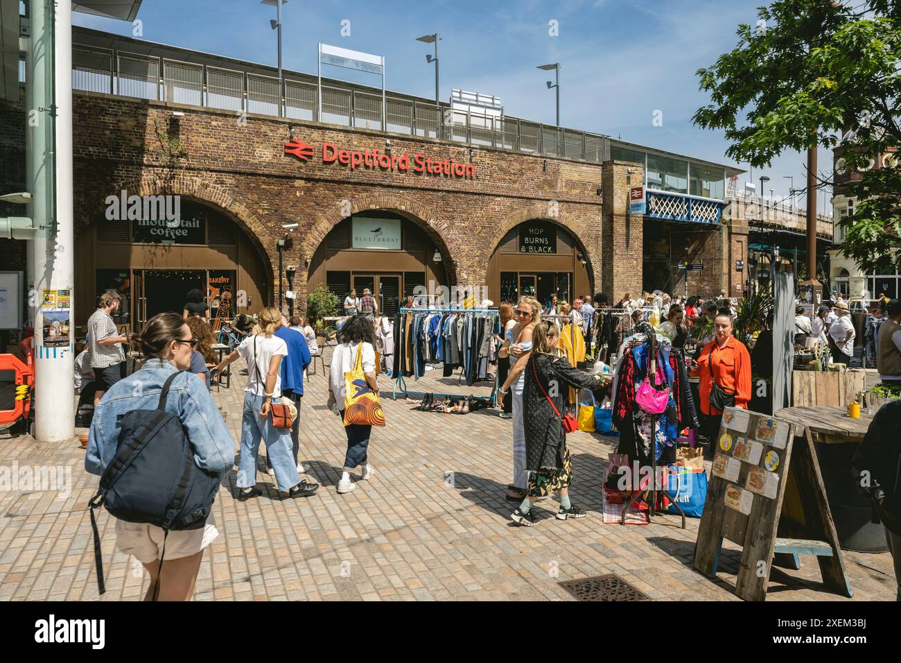 Customers shopping at Deptford Market Yard, Deptford, London, UK ...