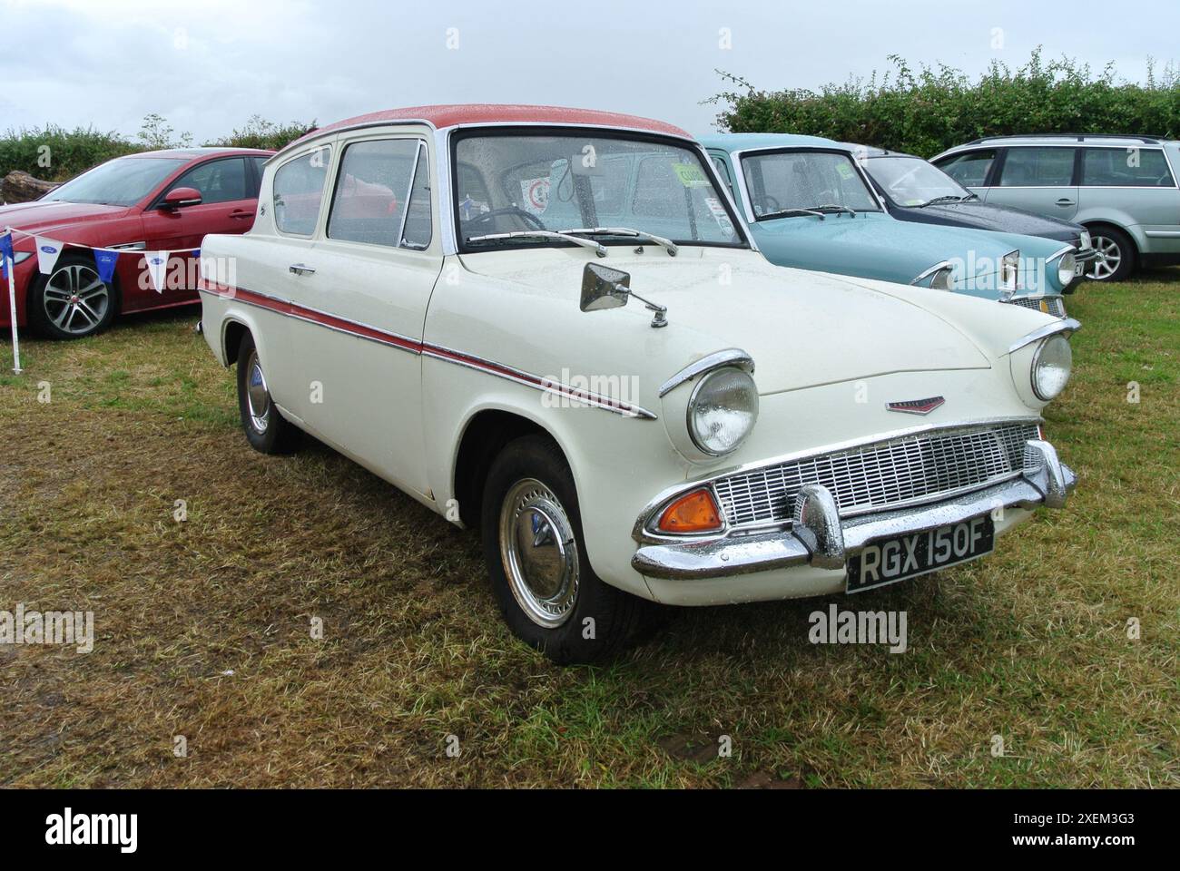 A 1967 Ford Anglia 123E parked on display at the 48th Historic Vehicle ...