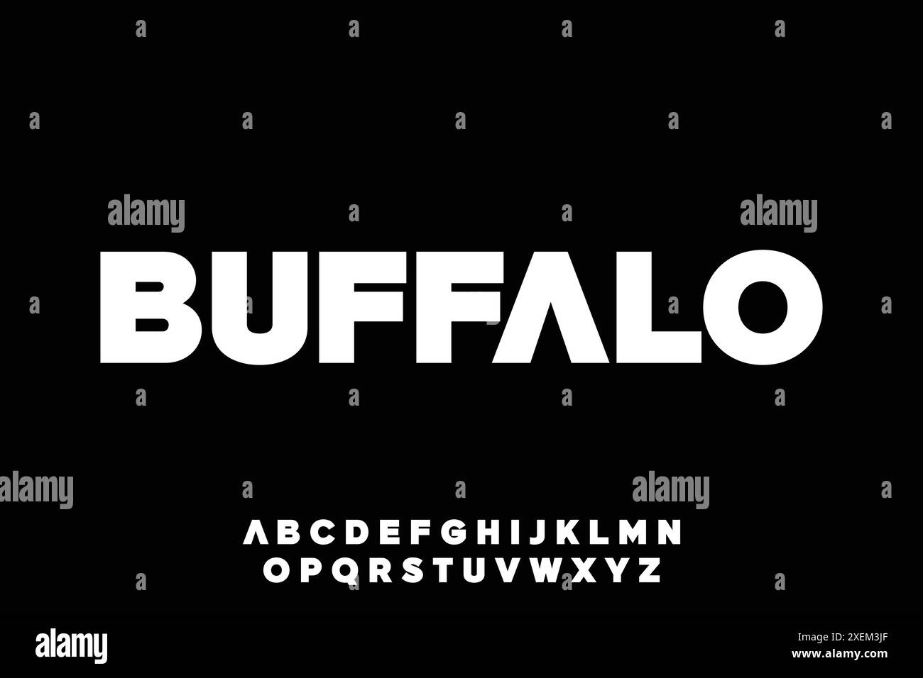 Strong bold sans serif display font vector. Modern buffalo typeface ...