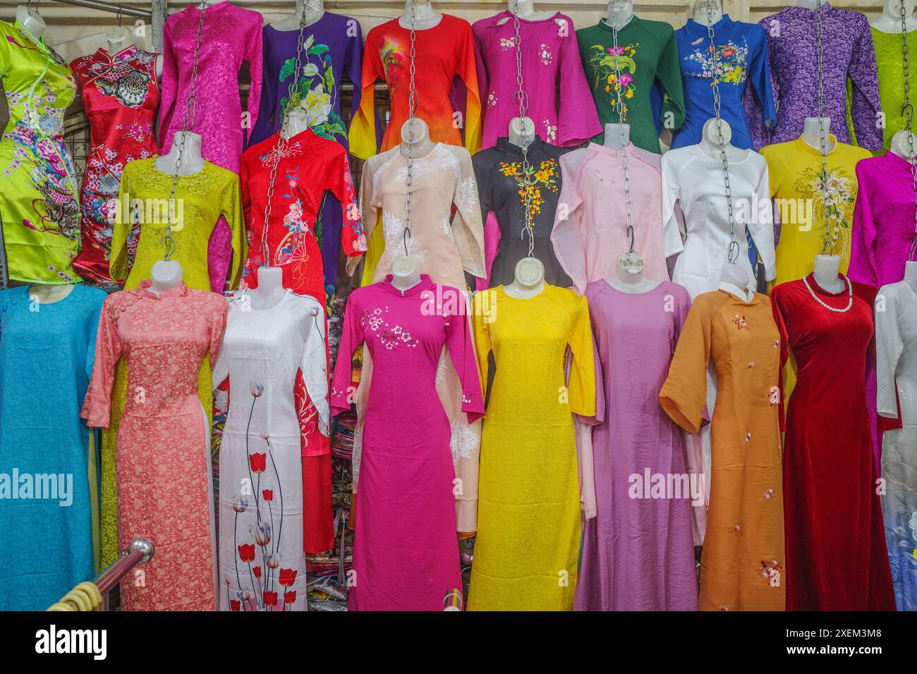 Ho Chi Minh City, Vietnam - 2 Feb, 2024: Dress Stall at the Ben Thanh ...