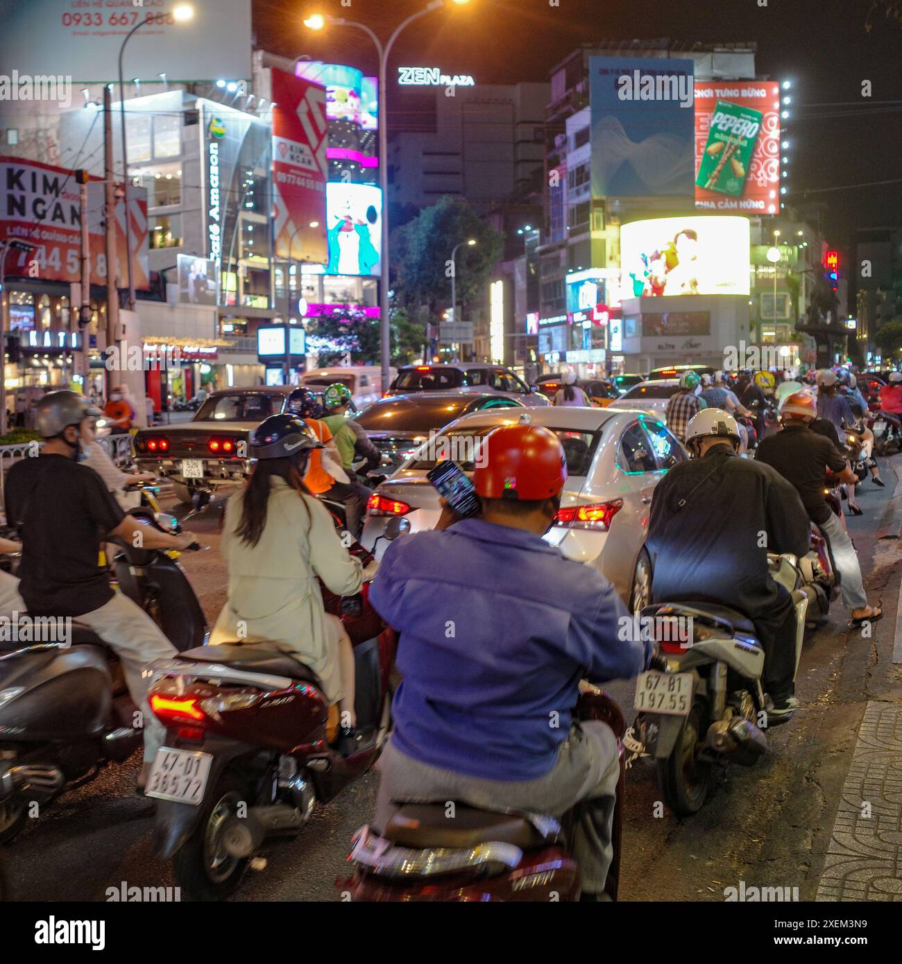 Ho Chi Minh City, Vietnam - 3 Feb, 2024: Traffic at the Tran Nguyen ...