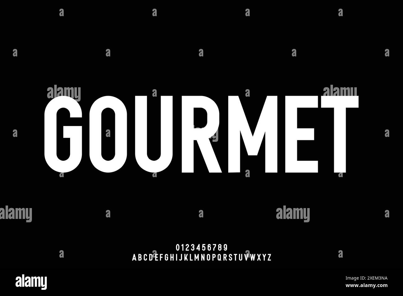 Modern sans serif alphabet display font vector. Creative gourmet typeface Stock Vector Image ...