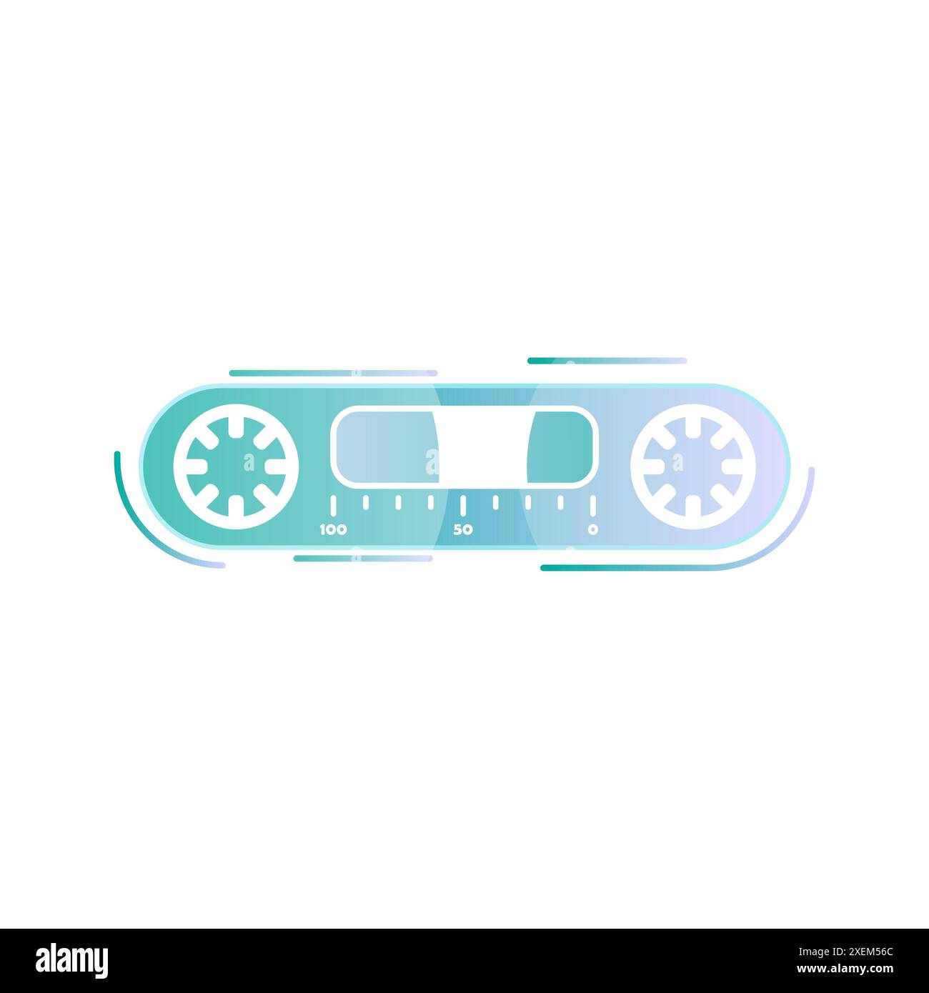 vintage cassette player vector. Color simple cassette on a white ...