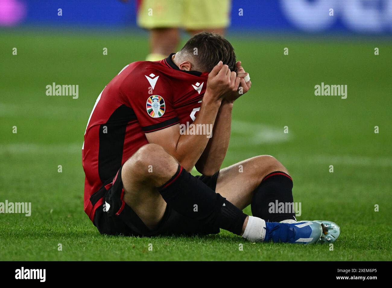 DUSSELDORF, GERMANY - JUNE 24: Ylber Ramadani of Albania looks dejected ...