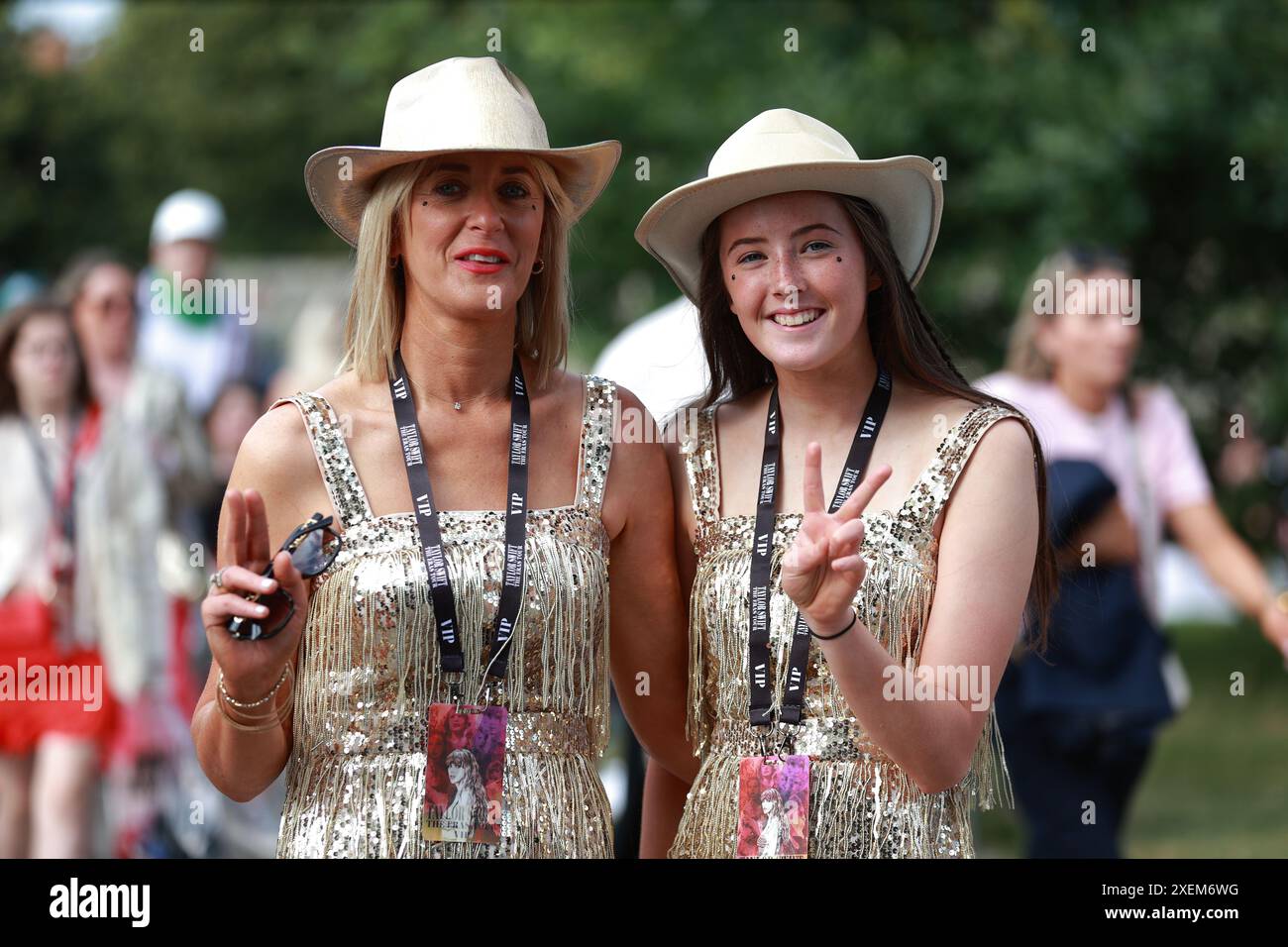 Mai Donohoe with daughter Eirinn McKiernan from Cavan before watching ...