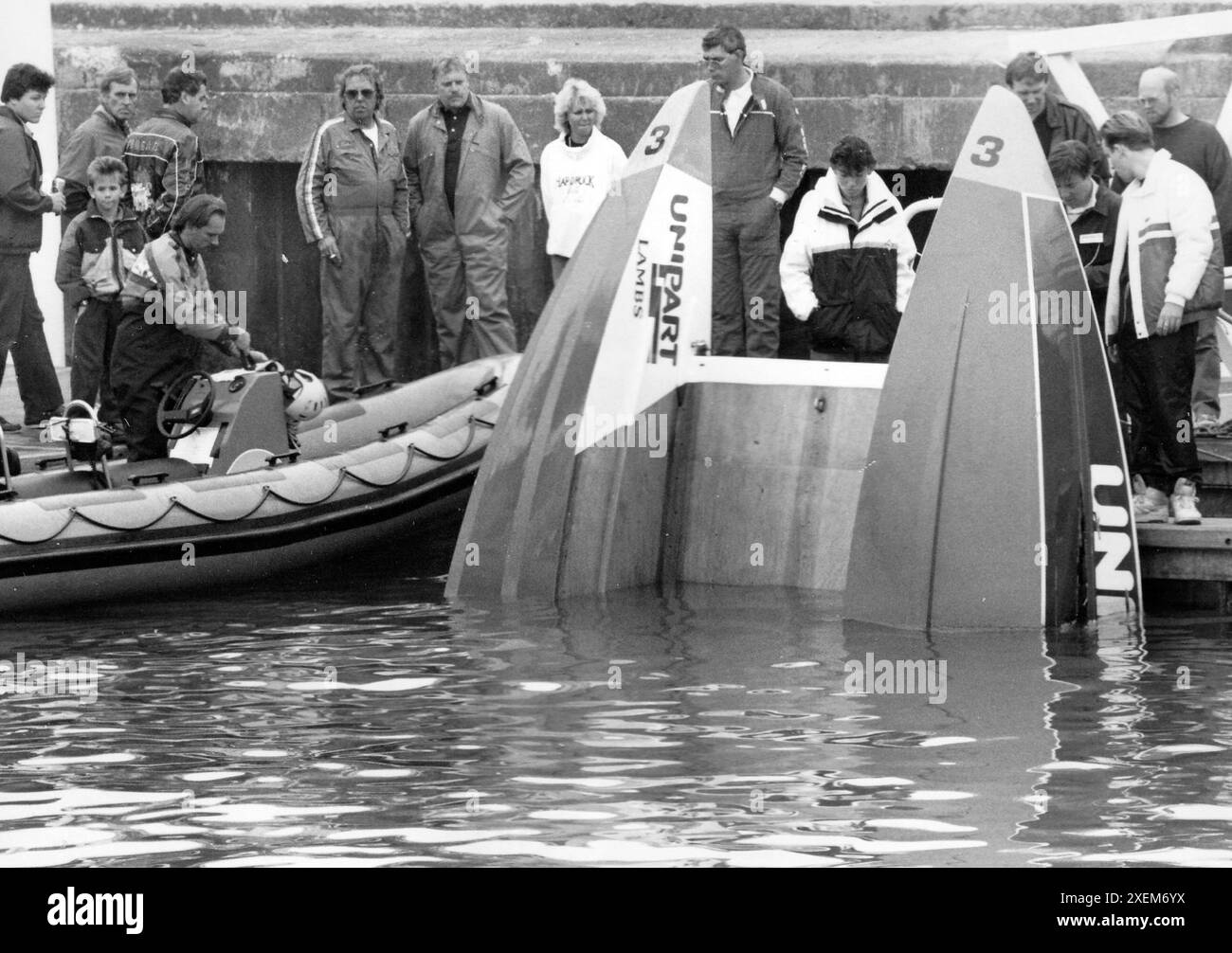 JOHN YEOMAN'S POWER BOAT, UNIPART WHICH APPEARS IN THE TV DRAMA HOWARDS ...