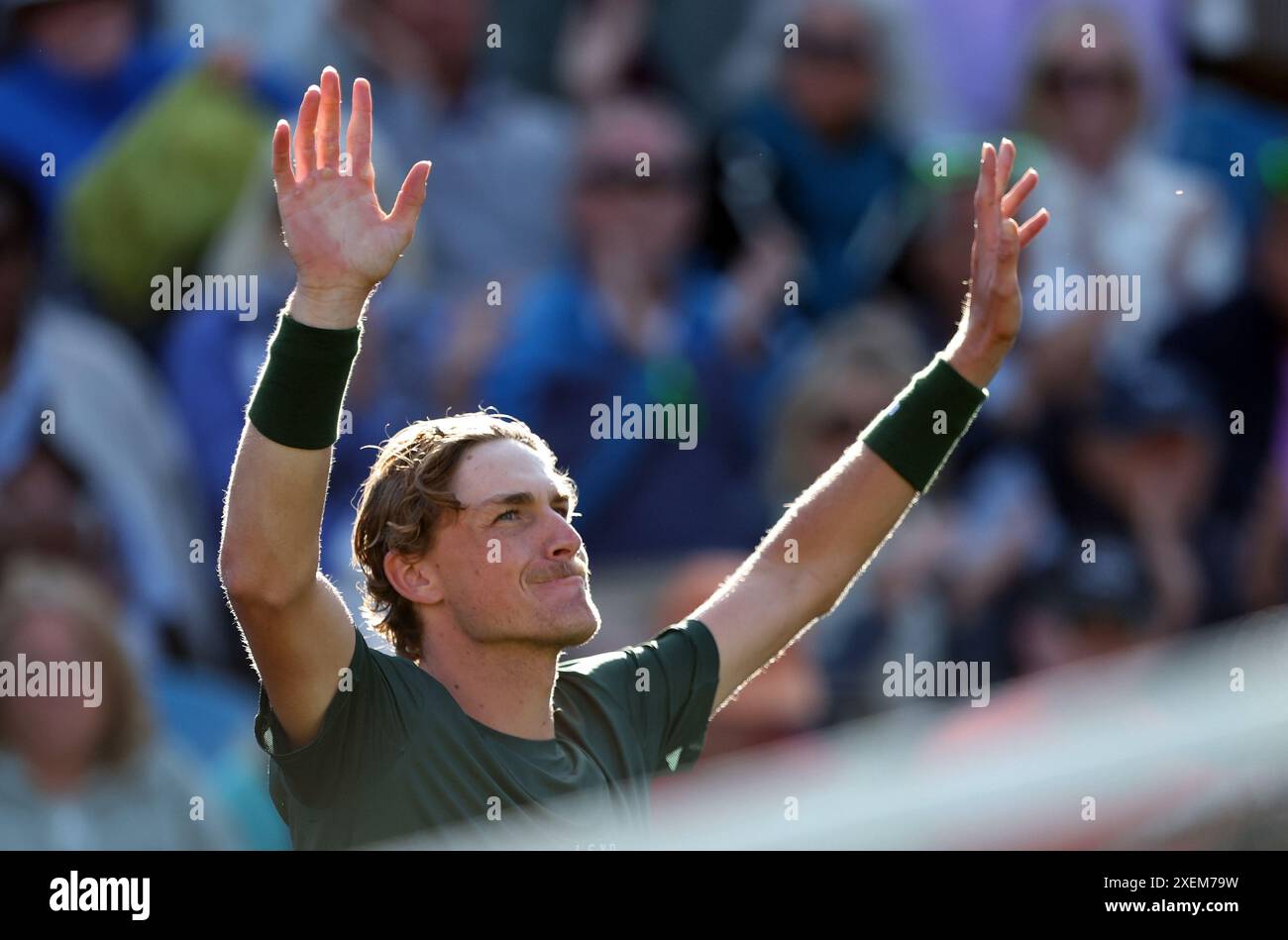 Max Purcell celebrates his victory over Billy Harris (not pictured) on ...