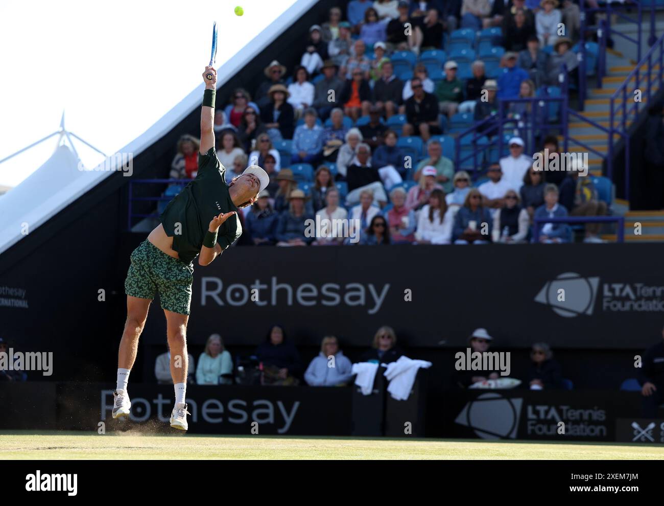 Max Purcell in action against Billy Harris (not pictured) on day seven ...