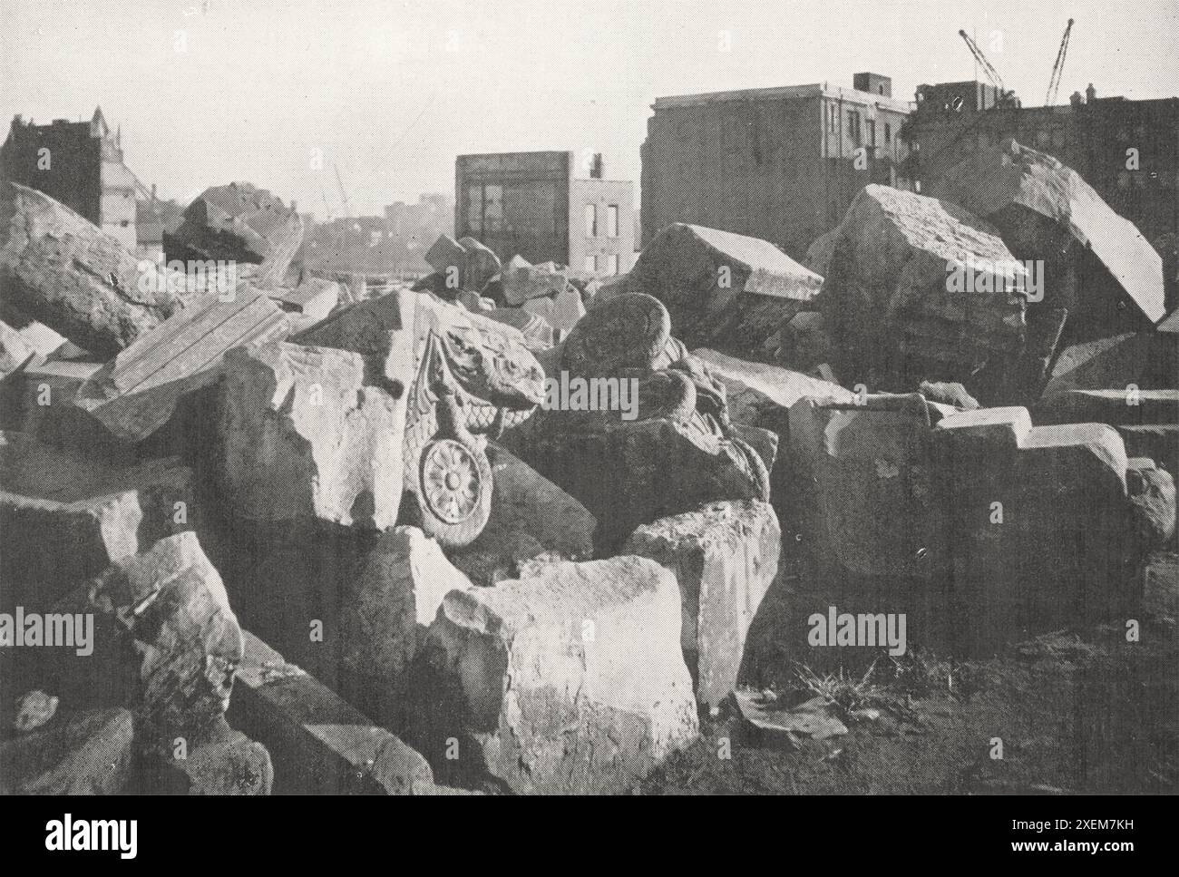 City of London Blitz bomb damage. Masonry from destroyed & damaged ...