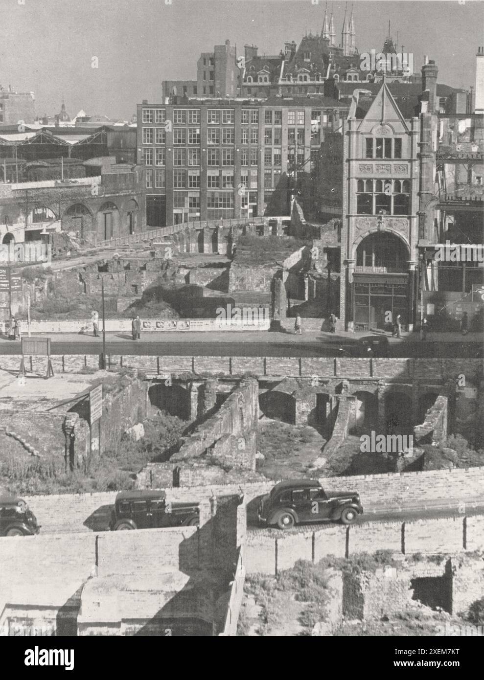 City of London Blitz bomb damage. The foot of Ludgate Hill with the ...