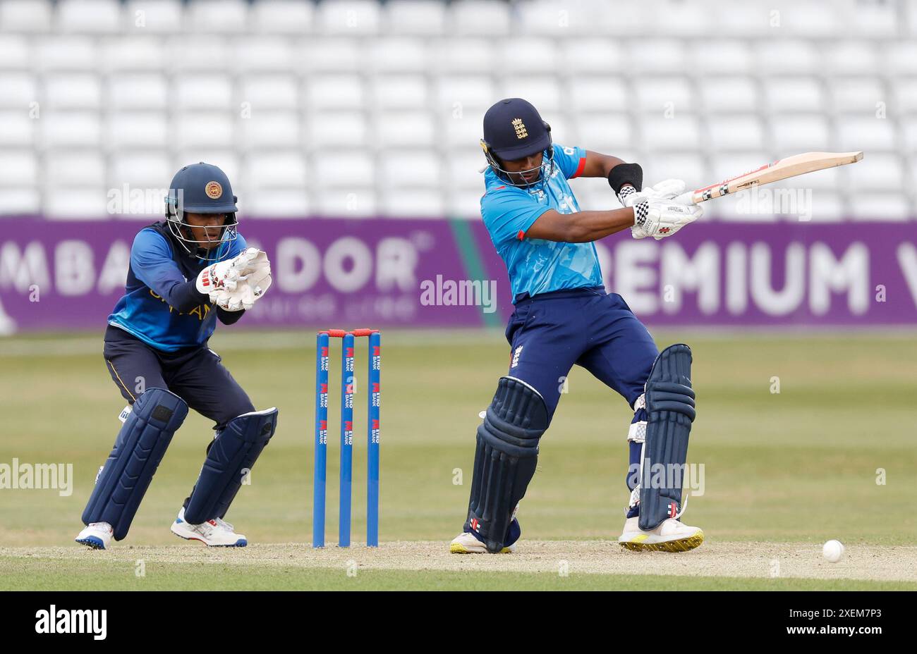 England's Keshana Fonseka (right) batting during the first Youth One ...