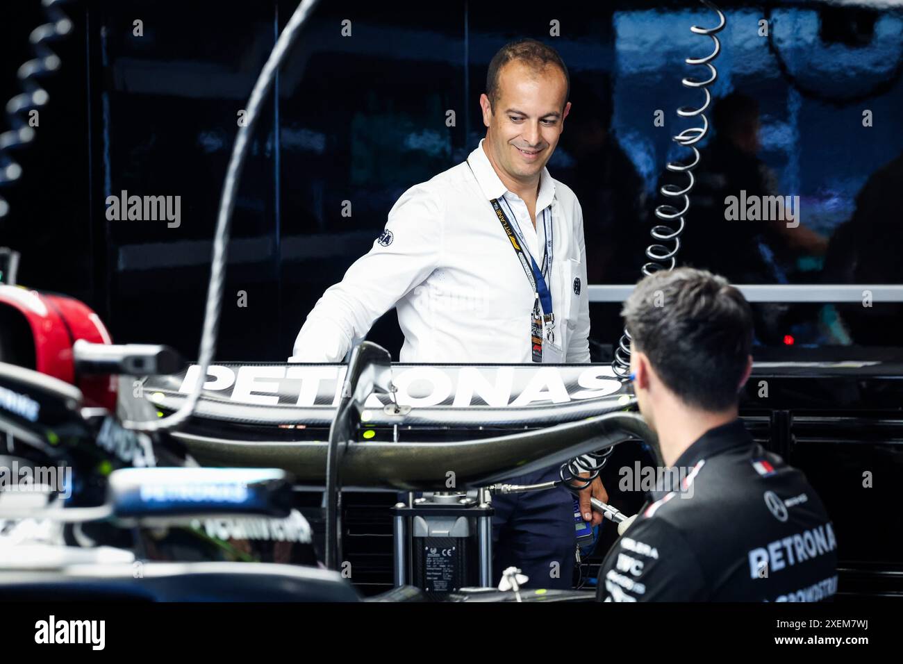 FIA scrutineers at Mercedes AMG F1 Team during the Formula 1 Qatar ...