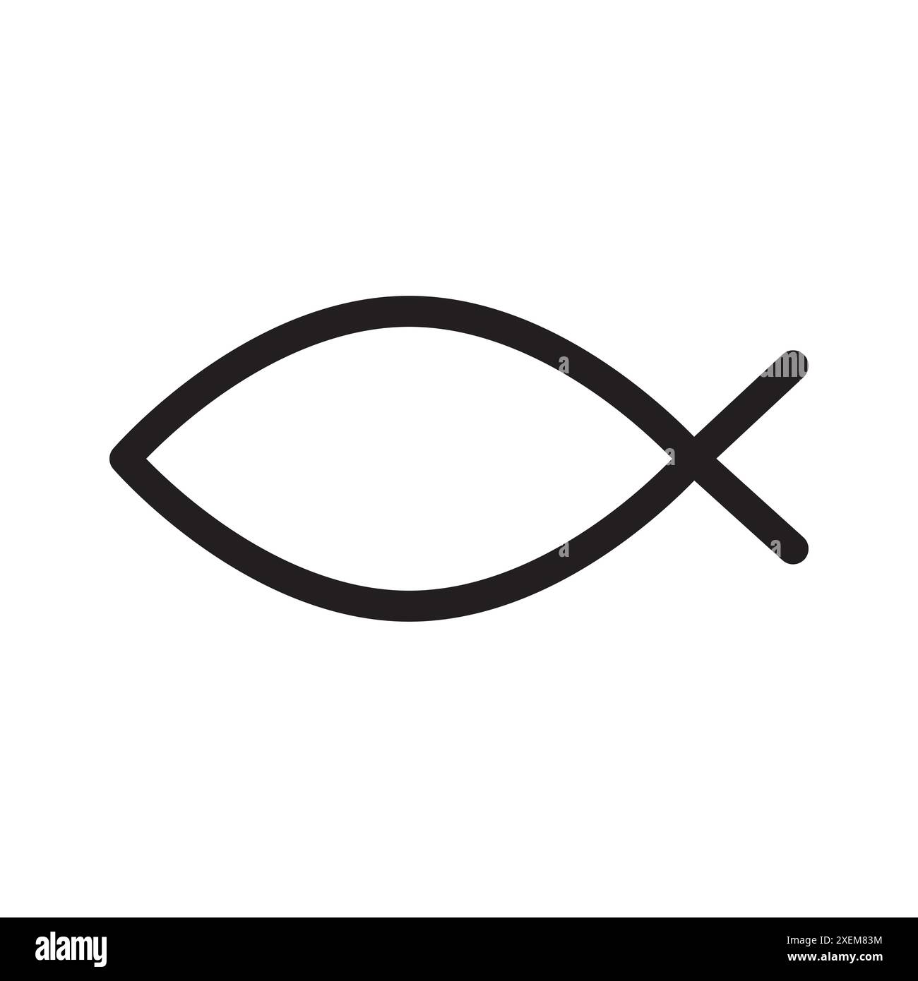 Christian fish symbol. Simple black line. Minimalist vector design ...