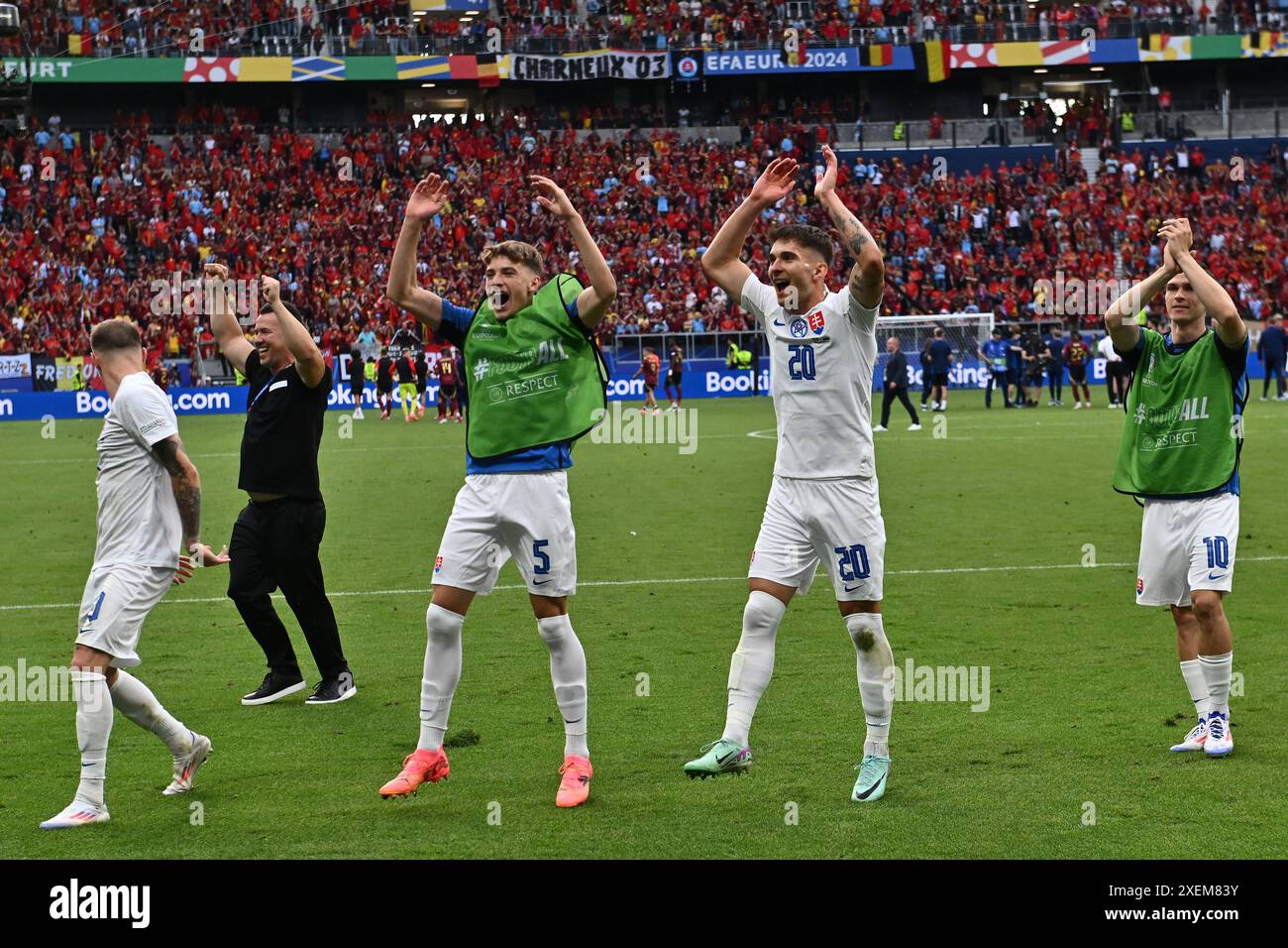 FRANKFURT AM MAIN, GERMANY - JUNE 17: The team of Slovakia (Tomas Rigo ...