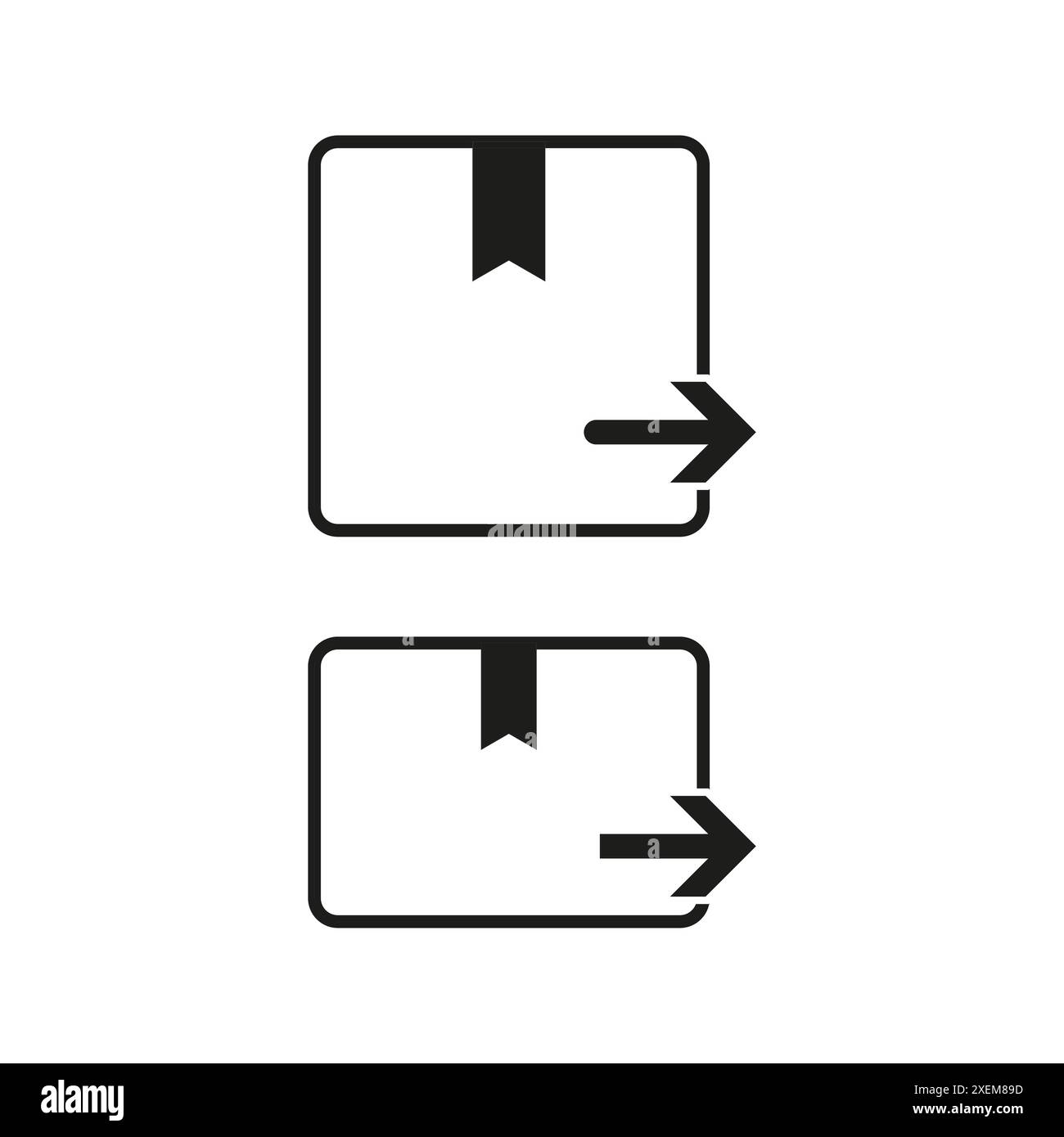 Shipping box icon. Arrow direction symbol. Delivery package vector ...