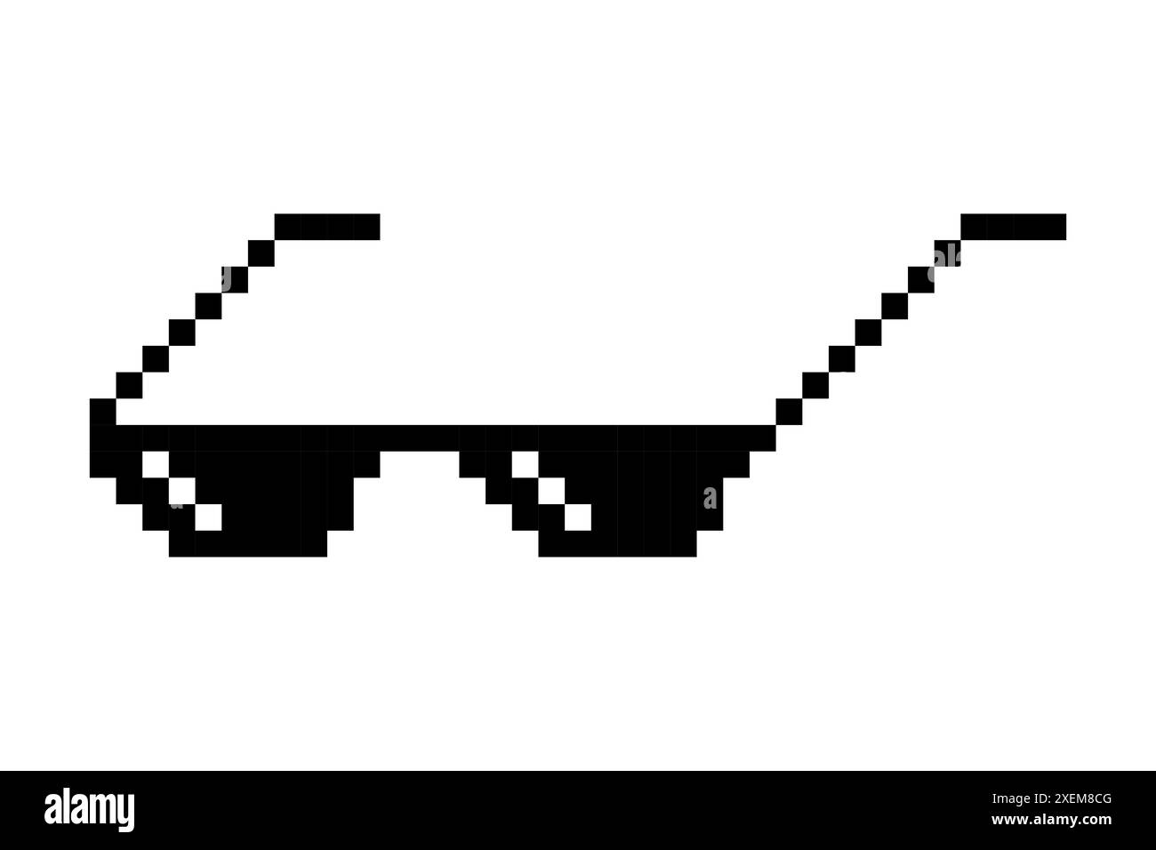 Pixelated sunglasses icon. Black pixel glasses. Retro 8-bit style ...