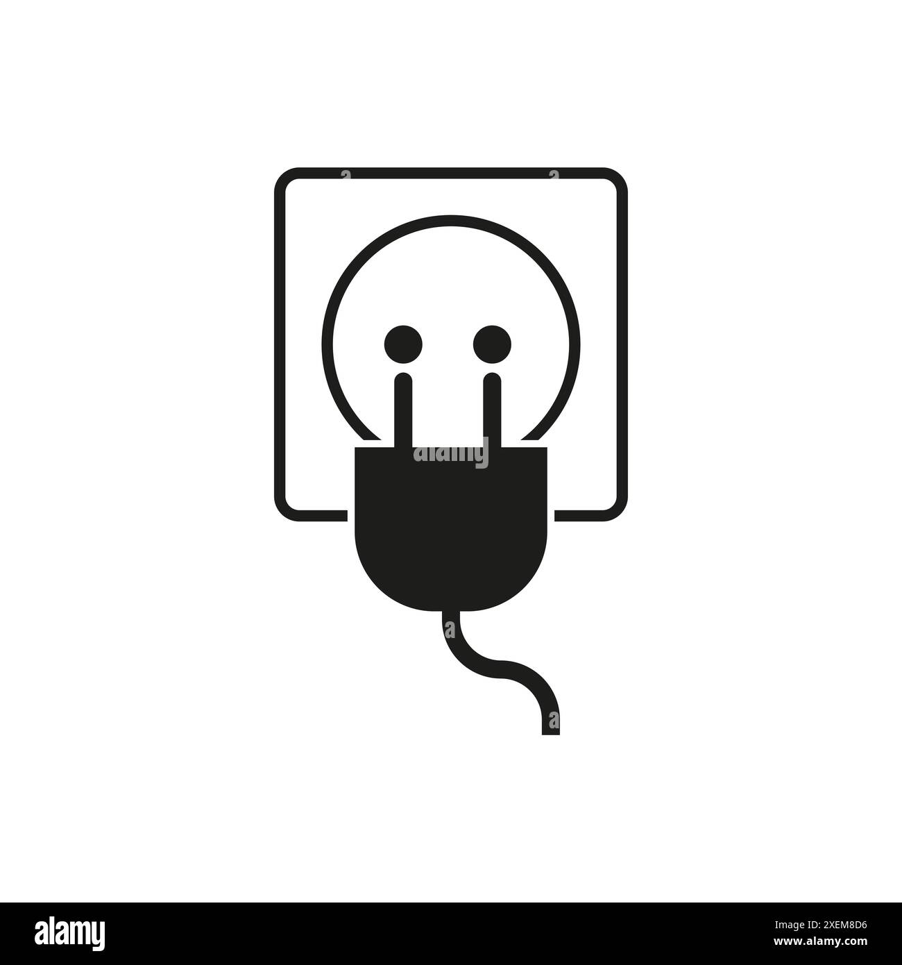 Electric plug icon. Socket and plug illustration. Black and white ...
