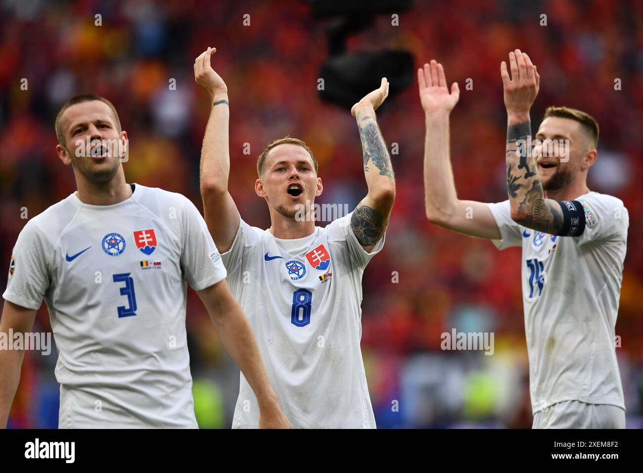 FRANKFURT AM MAIN, GERMANY - JUNE 17: Denis Vavro, Ondrej Duda, Milan ...