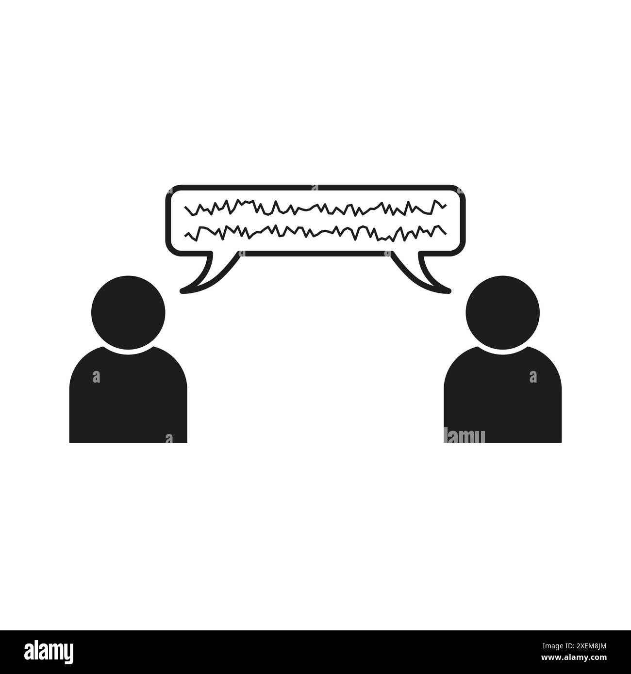 Conversation icon. Two people talking. Speech bubble design. Simple ...