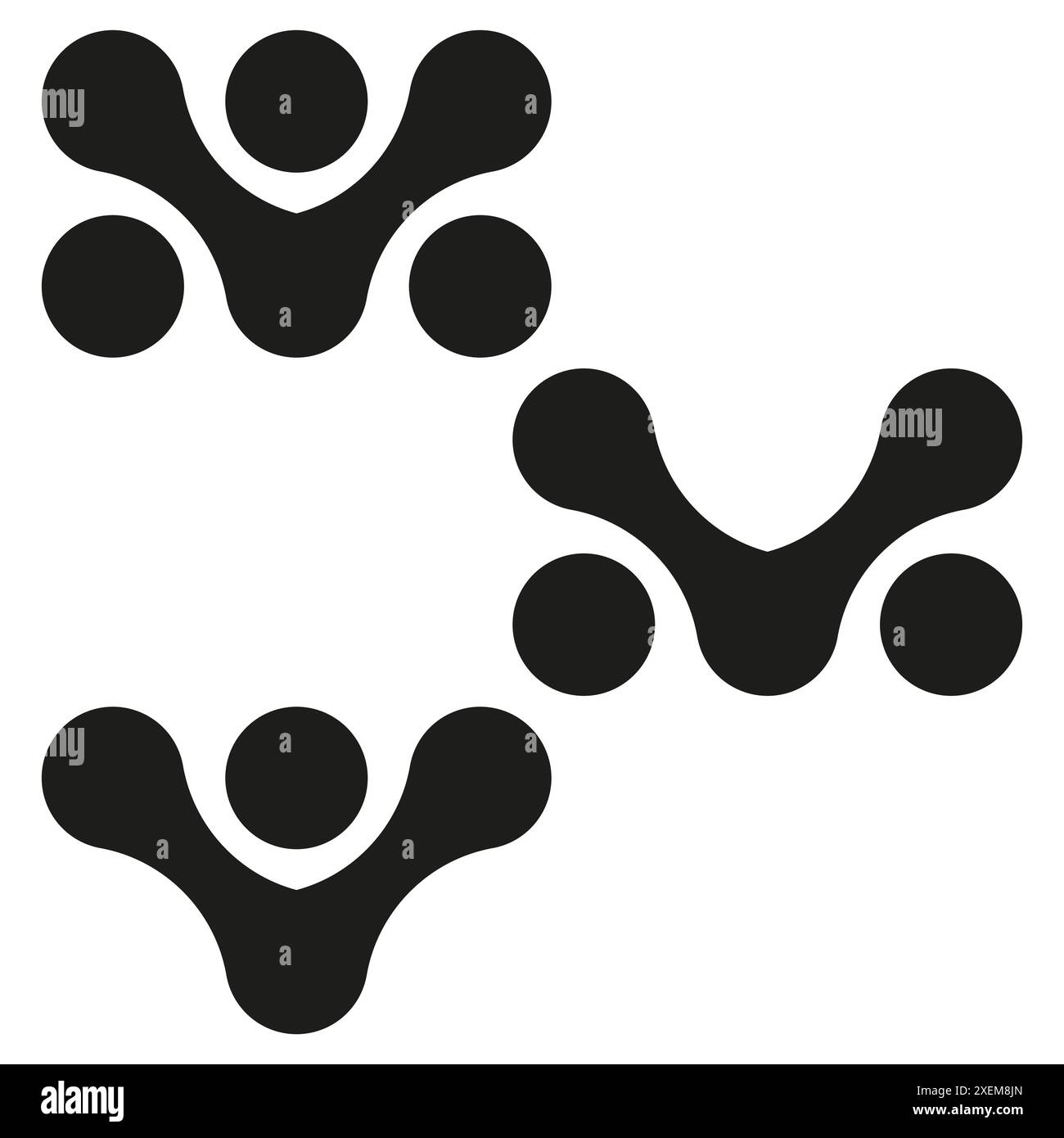 Abstract geometric icons. Three dot clusters. Symmetric black shapes ...