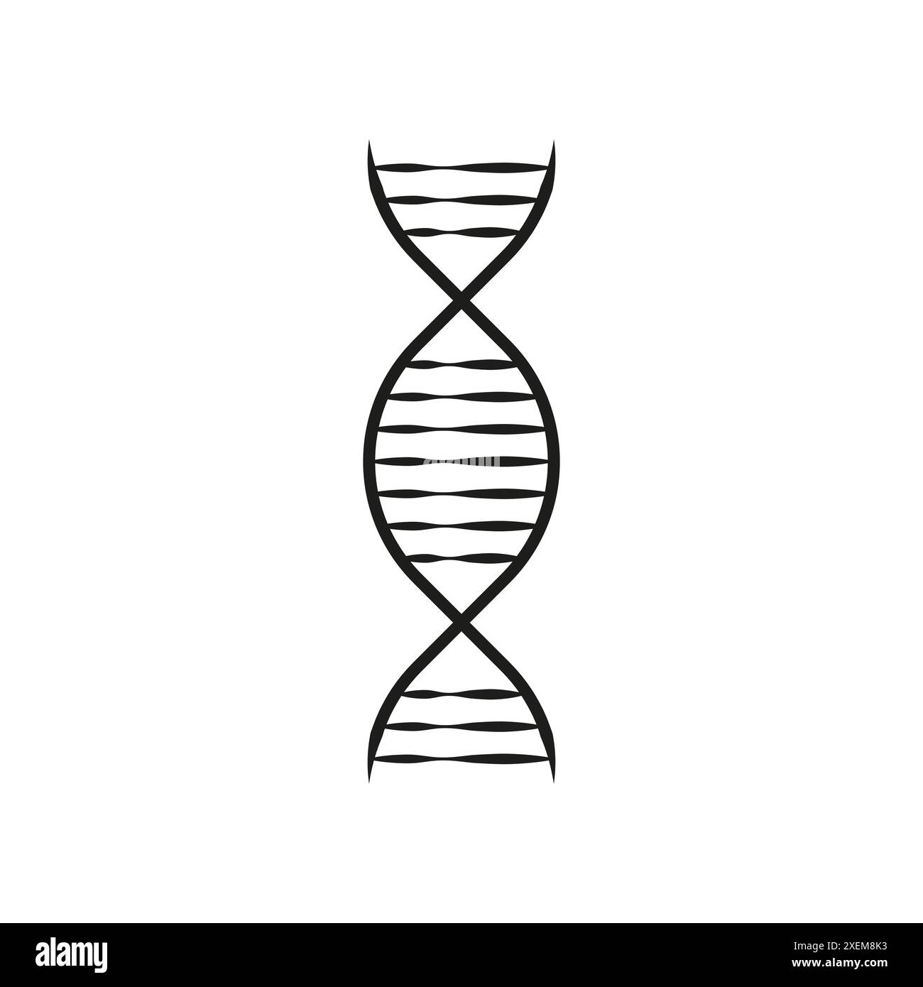 DNA helix icon. Black vector design. Genetic science symbol. Simple ...