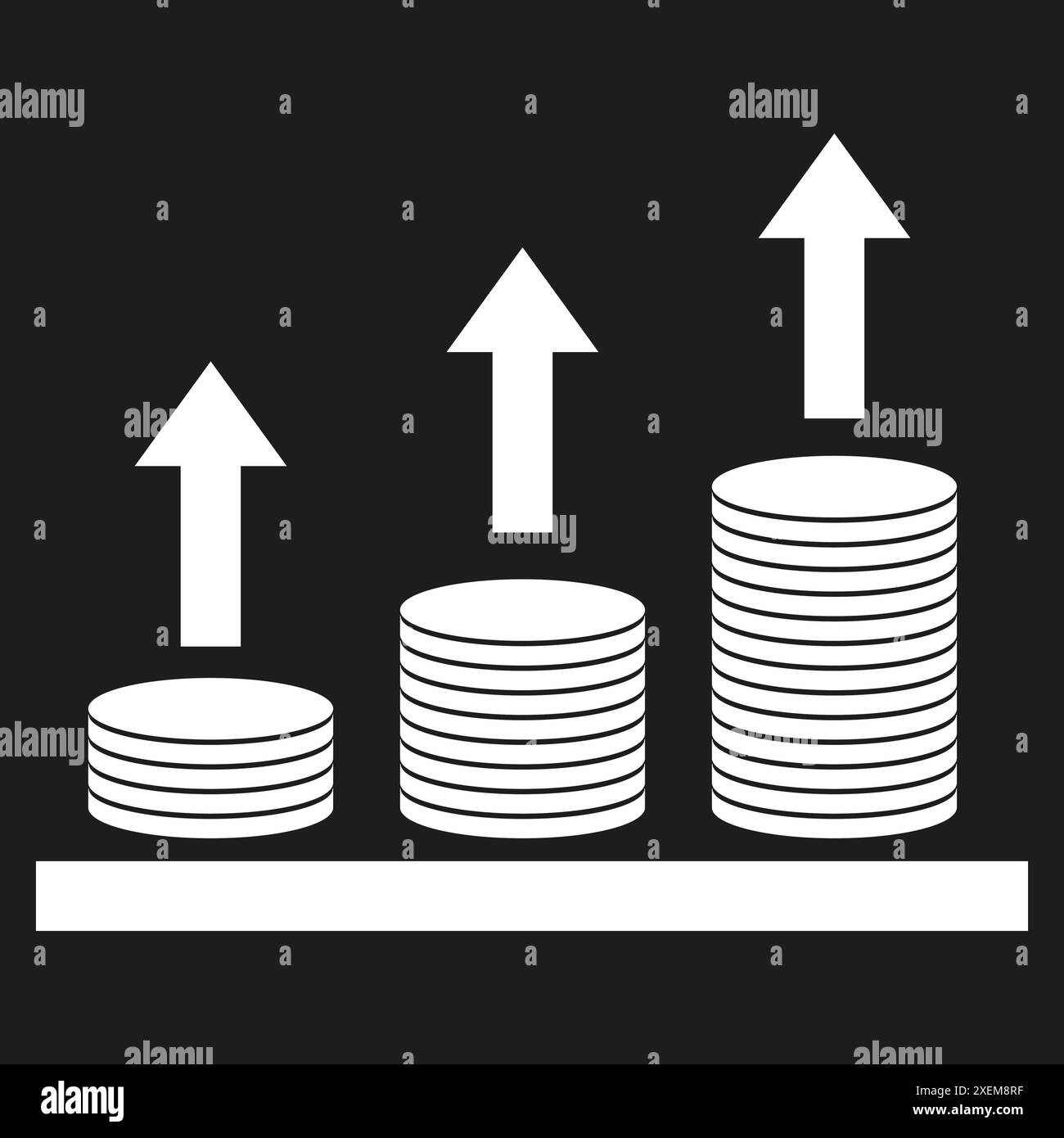 Rising stacks of coins Stock Vector Images - Alamy