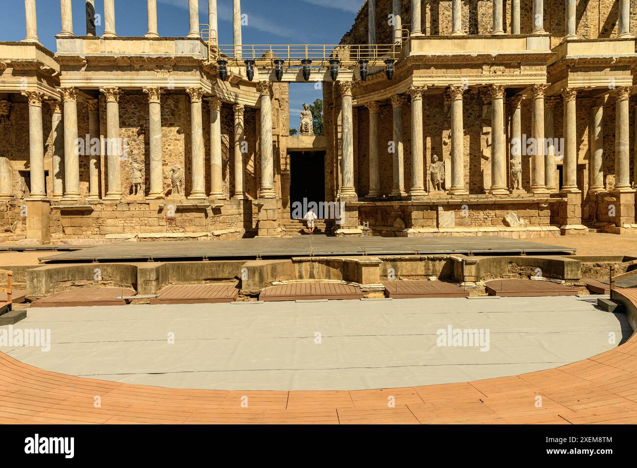 Panoramic view of the ancient Roman theatre in Merida, Spain ...