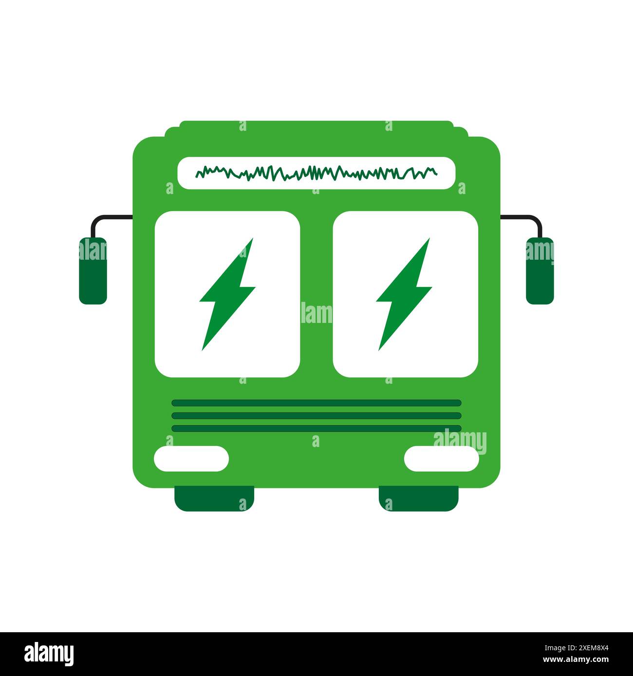 Electric bus icon. Green vector design. Eco-friendly transport. Simple ...