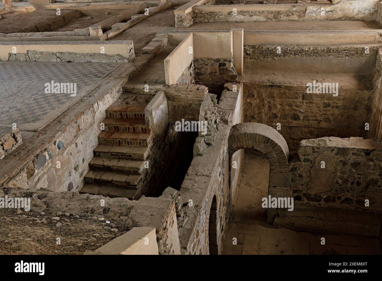 Ancient Roman villa remains with preserved columns and structures in ...