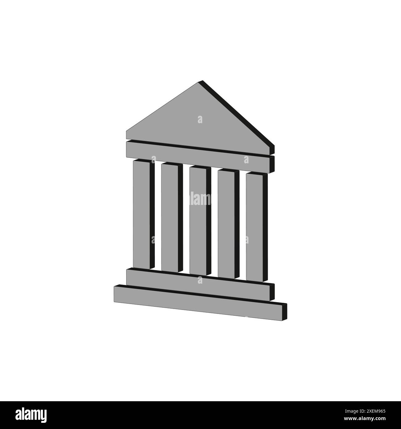 Classical building icon. Grey color scheme. Vector architectural symbol ...