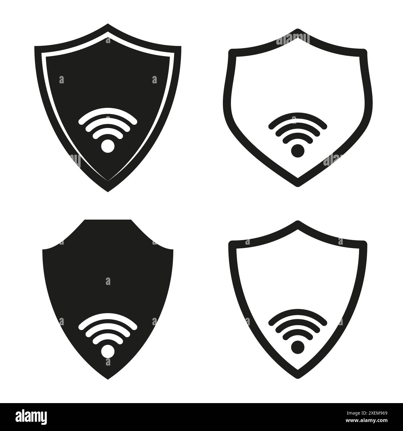 Wi fi shield vector hi-res stock photography and images - Alamy