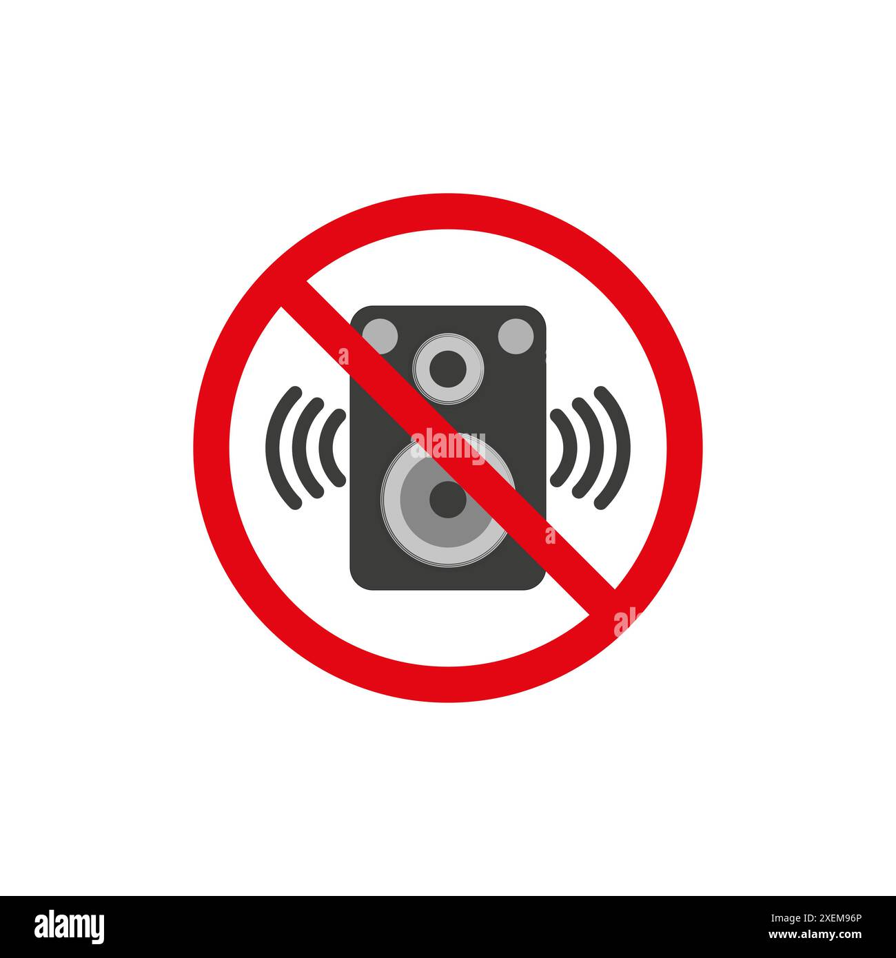 No loud music sign. Speaker prohibition symbol. Vector graphic ...