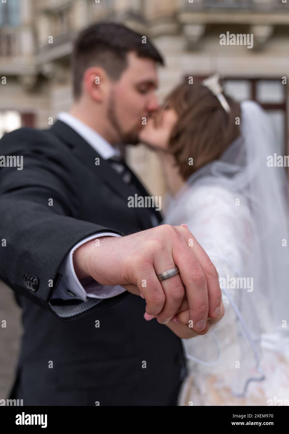 Wedding dress back love bride groom kiss hi-res stock photography and ...