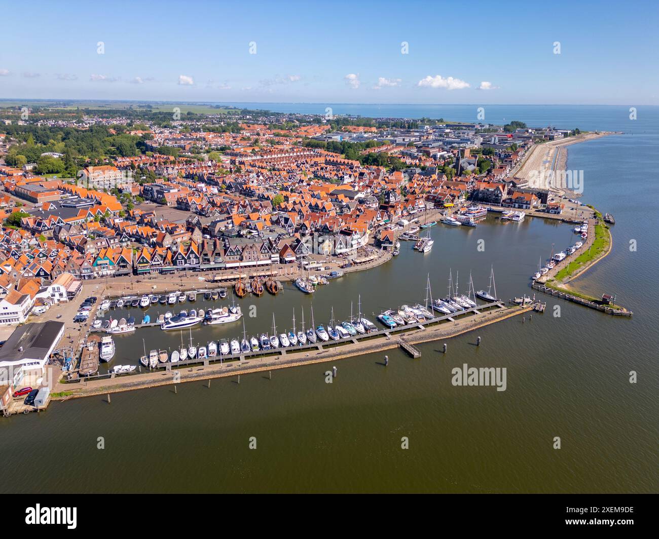 Aerial view harbour volendam holland hi-res stock photography and ...