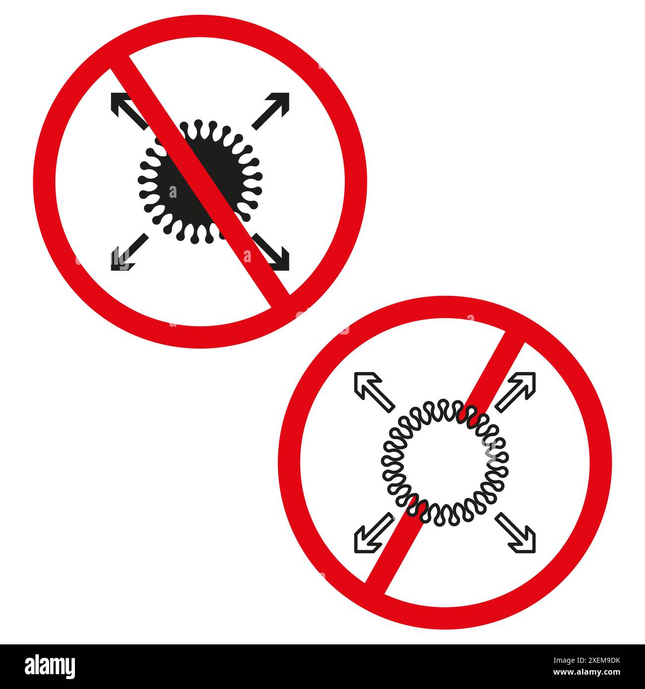 No virus sign. Bacteria prevention symbol. Prohibition circle with ...