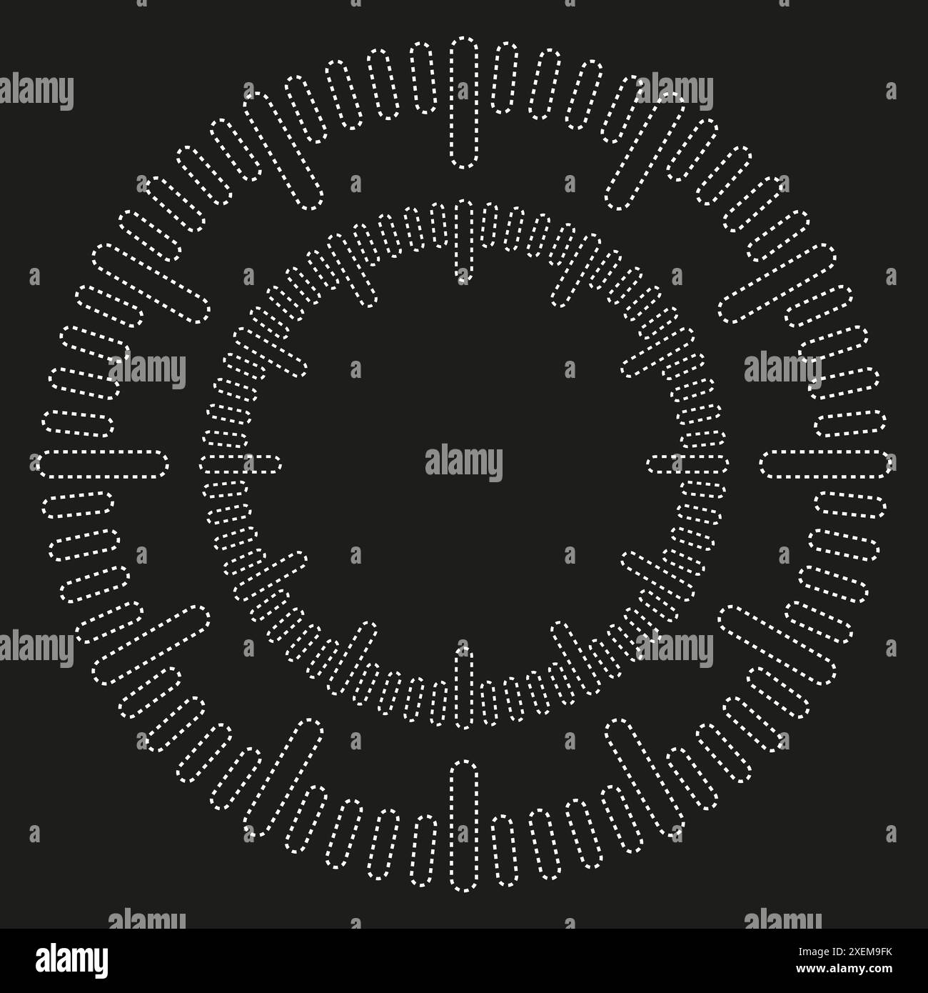 Abstract dotted circle. White vector design. Geometric radial pattern ...