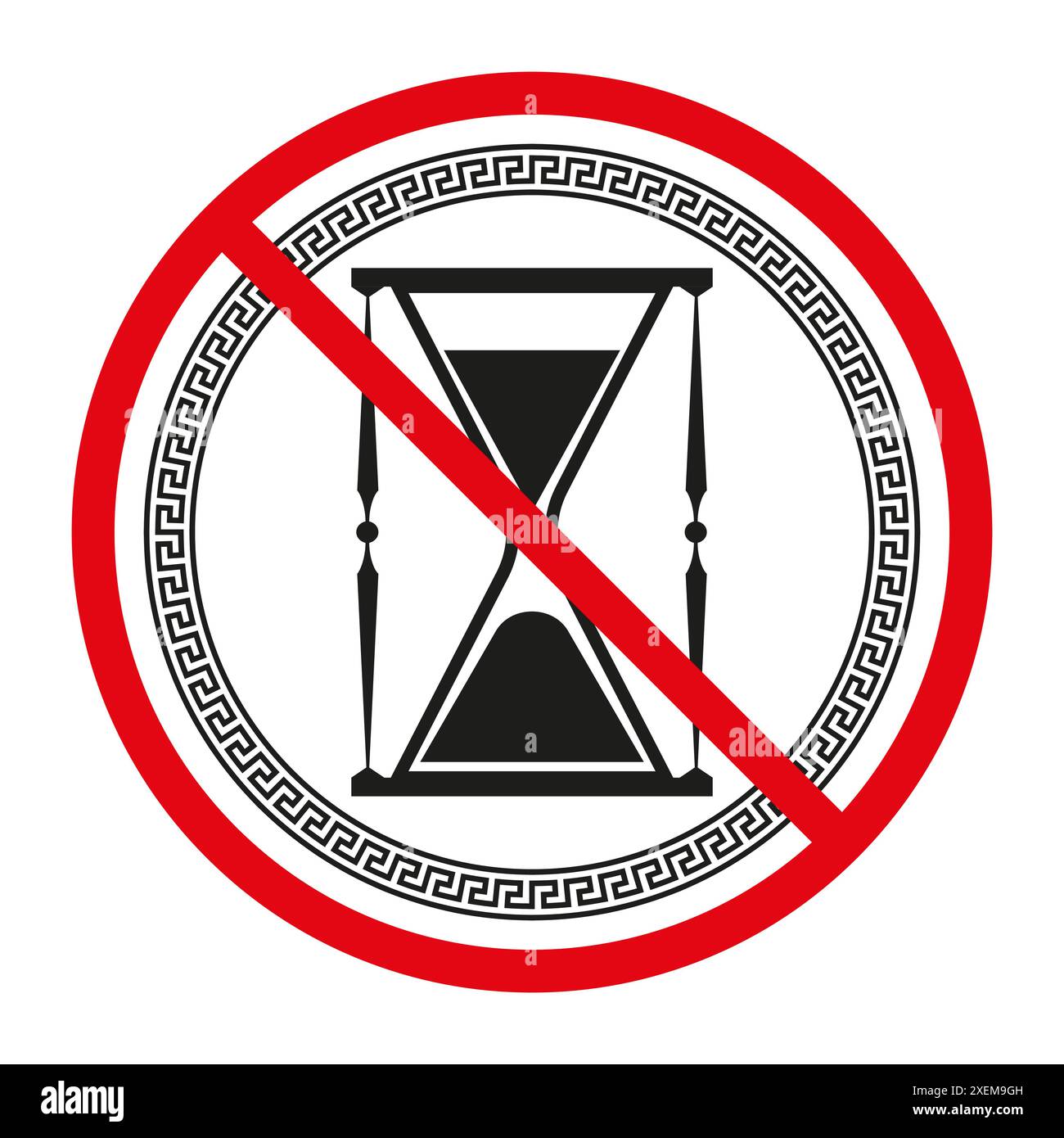 No Time Symbol. Prohibition of Time Measurement. Vector Illustration ...