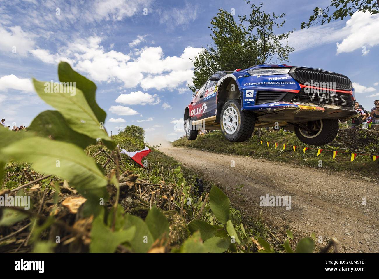 38 MARCZYK Miko, GOSPODARCZYK Szymon, Skoda Fabia RS Rally2, action during the Rally Poland 2024 ...