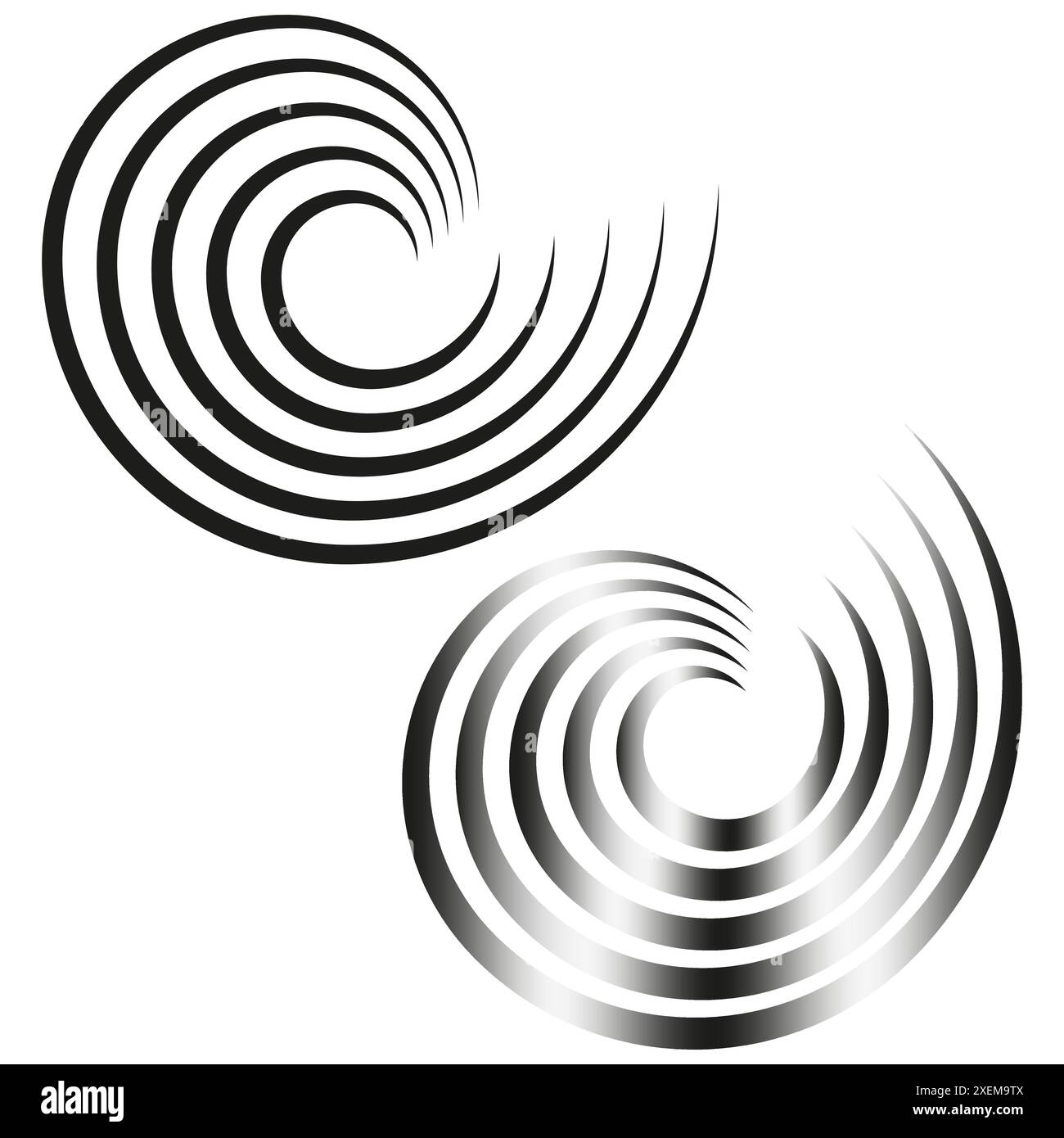 Abstract swirl vector. Black and white. Circular gradient pattern ...