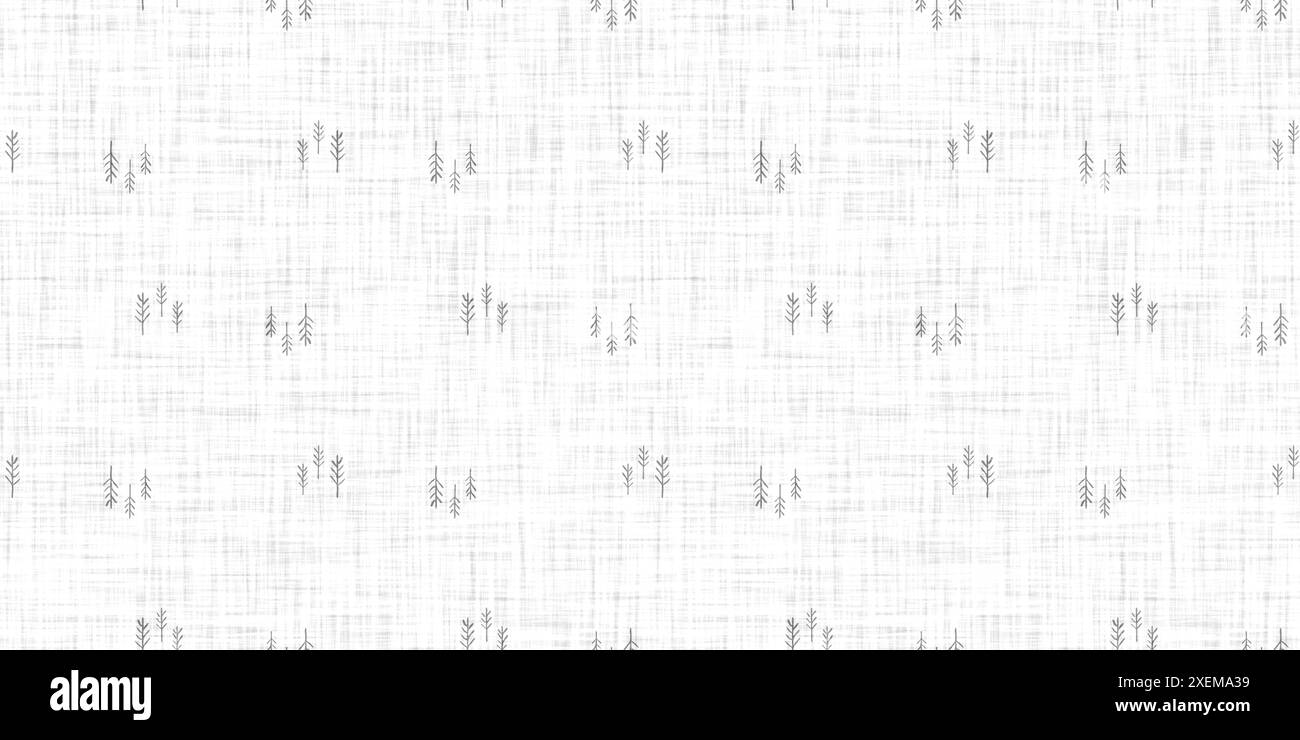 White neutral minimal botanical leaf motif with Linen effect texture ...