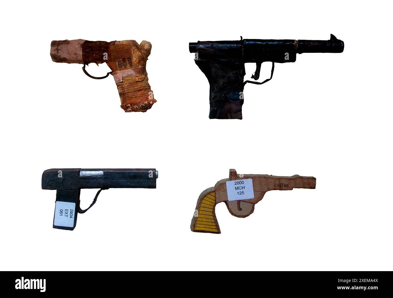 Fake handguns like imitation revolver and wooden semi-automatic pistols ...
