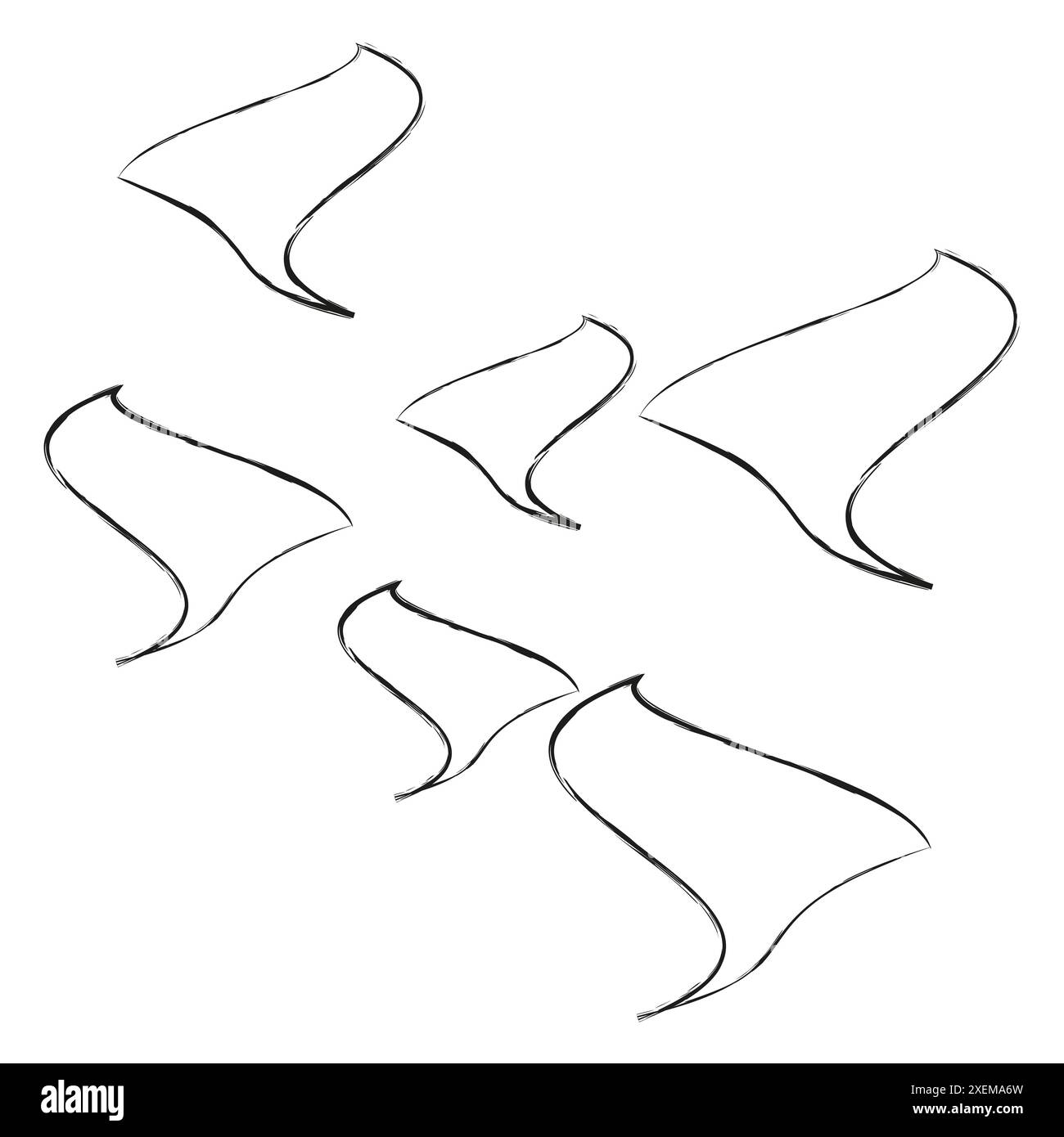 Abstract wave shapes. Flowing line design. Black and white vector ...