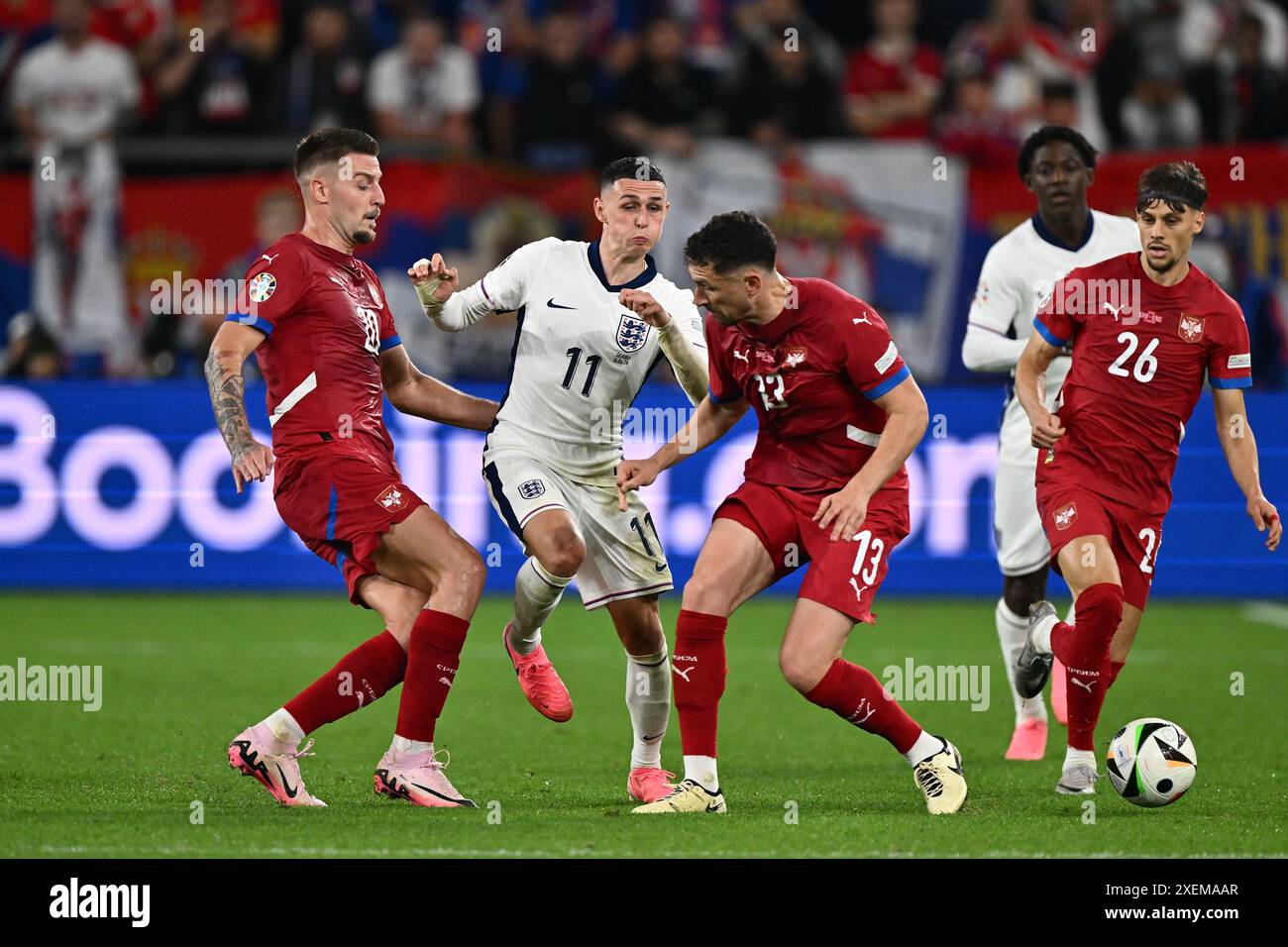 GELSENKIRCHEN, GERMANY - JUNE 16: Phil Foden of England and Sergej ...