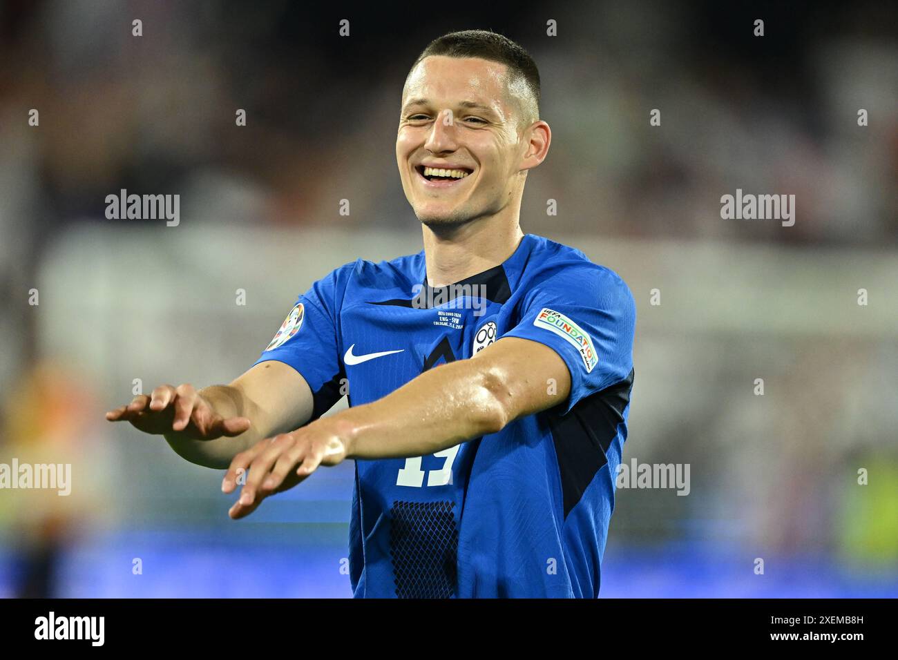 COLOGNE, GERMANY - JUNE 25: Zan Celar of Slovenia celebrates after the ...