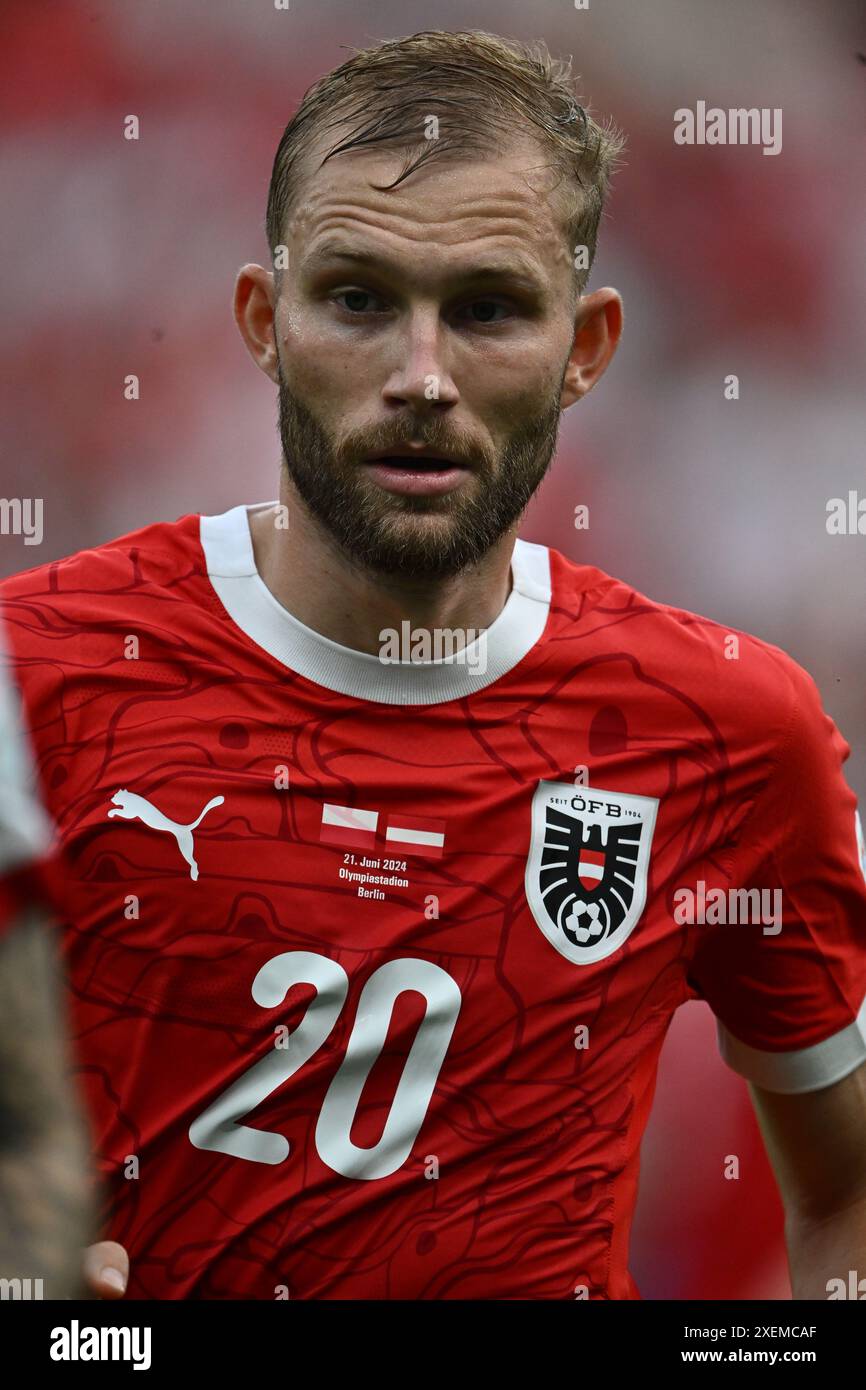 BERLIN, GERMANY - JUNE 21: Konrad Laimer of Austria during to the UEFA ...