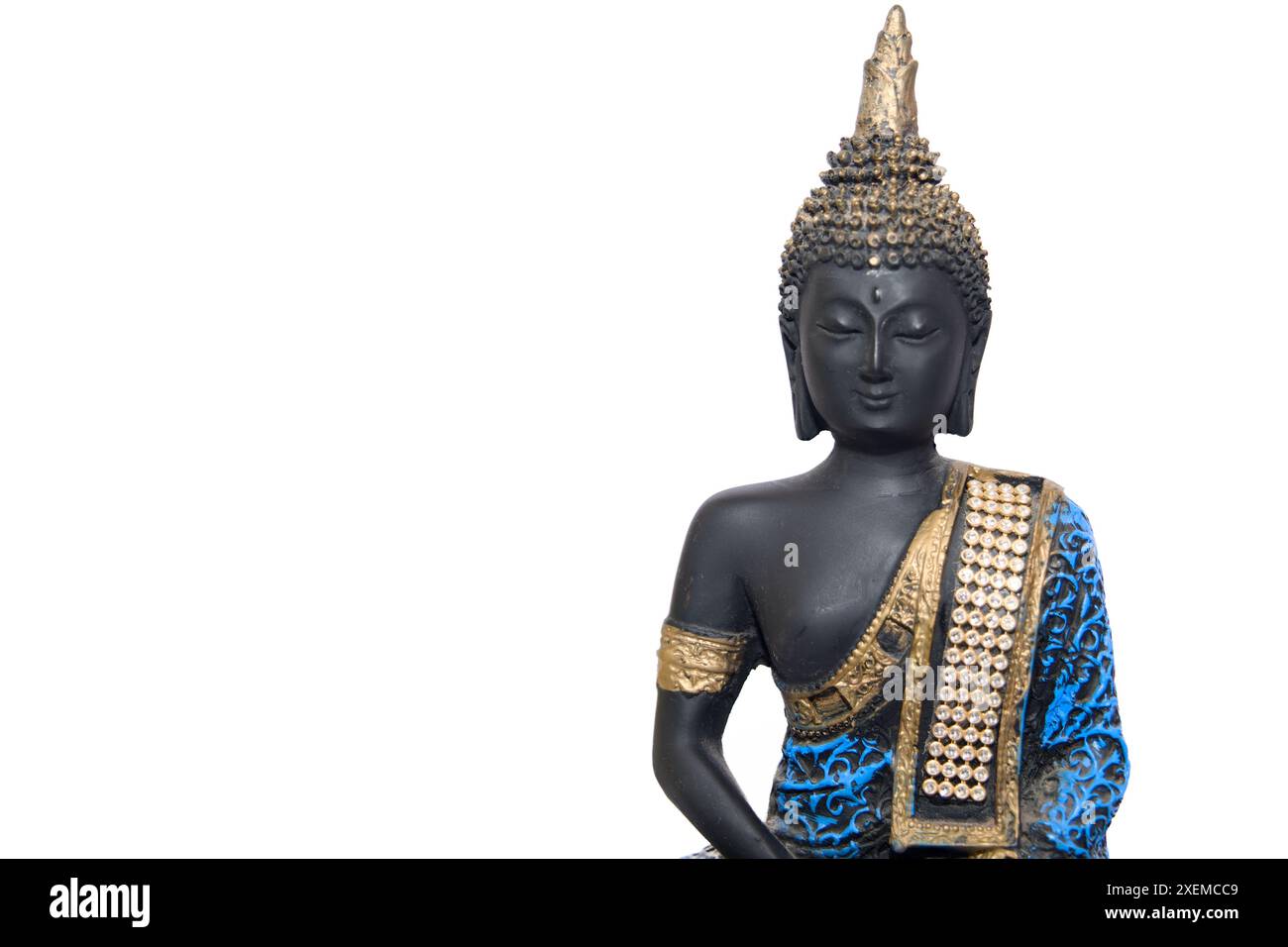 This high-resolution image features a tranquil Buddha statue ...