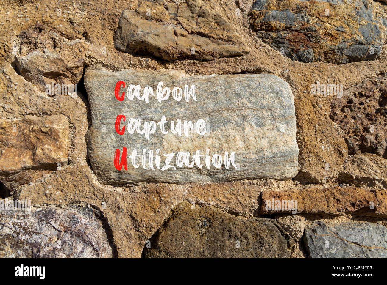 CCU Carbon capture utilization symbol. Concept words CCU Carbon capture ...